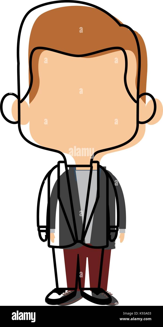 cute man cartoon standing formal clothes character Stock Vector Image ...
