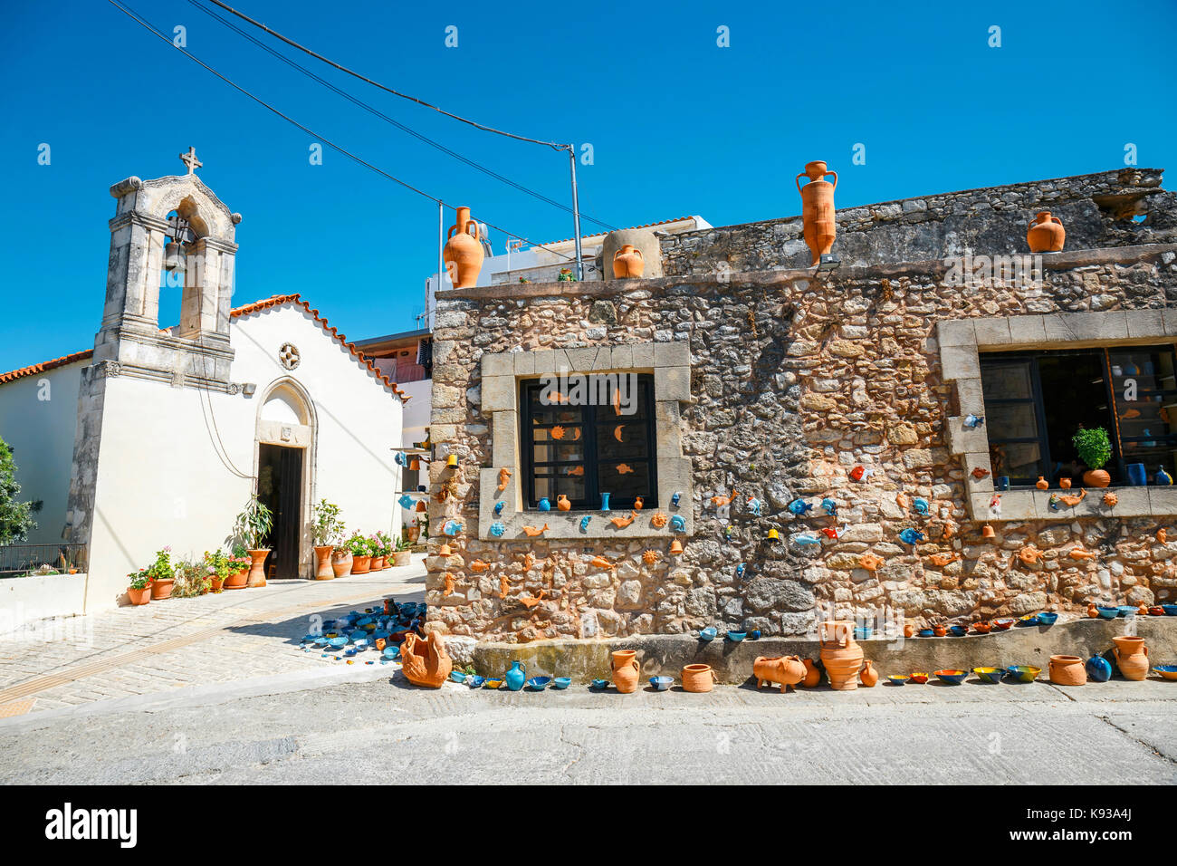Traditional creten village Margarites famous for handmade ceramics ...