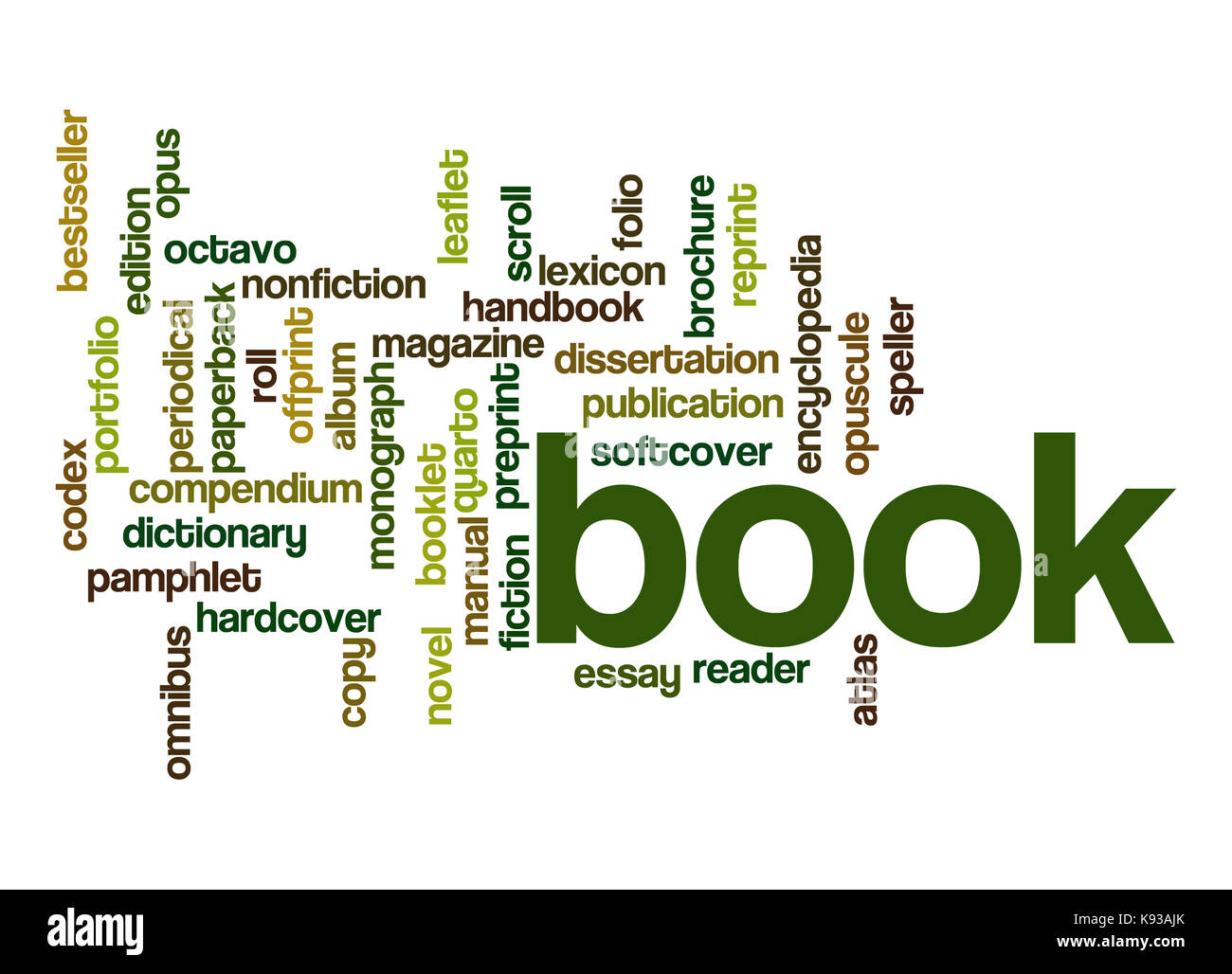 Book word cloud Stock Photo - Alamy