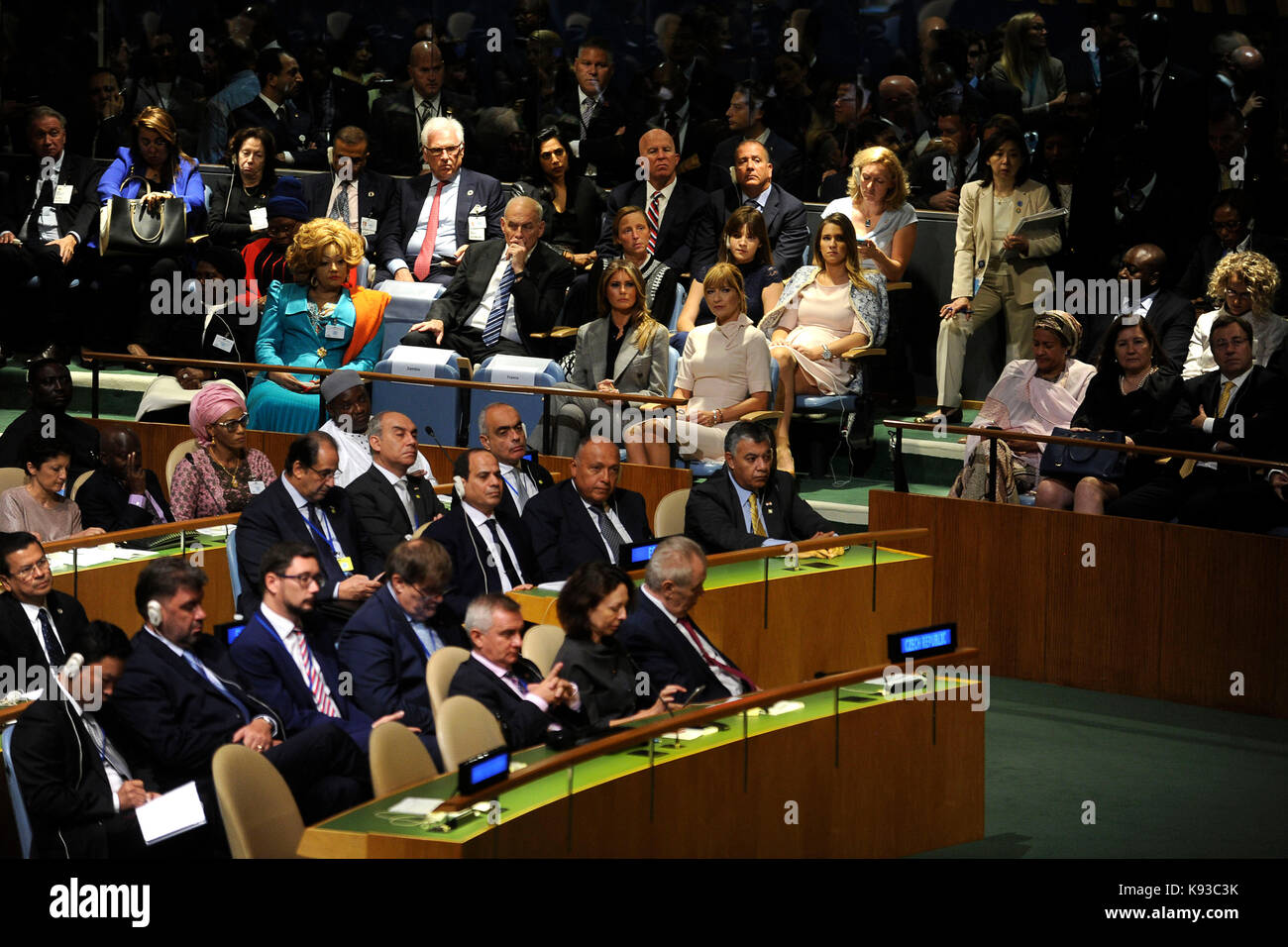Delegates during US President Donald Trump speech at the 72nd General ...