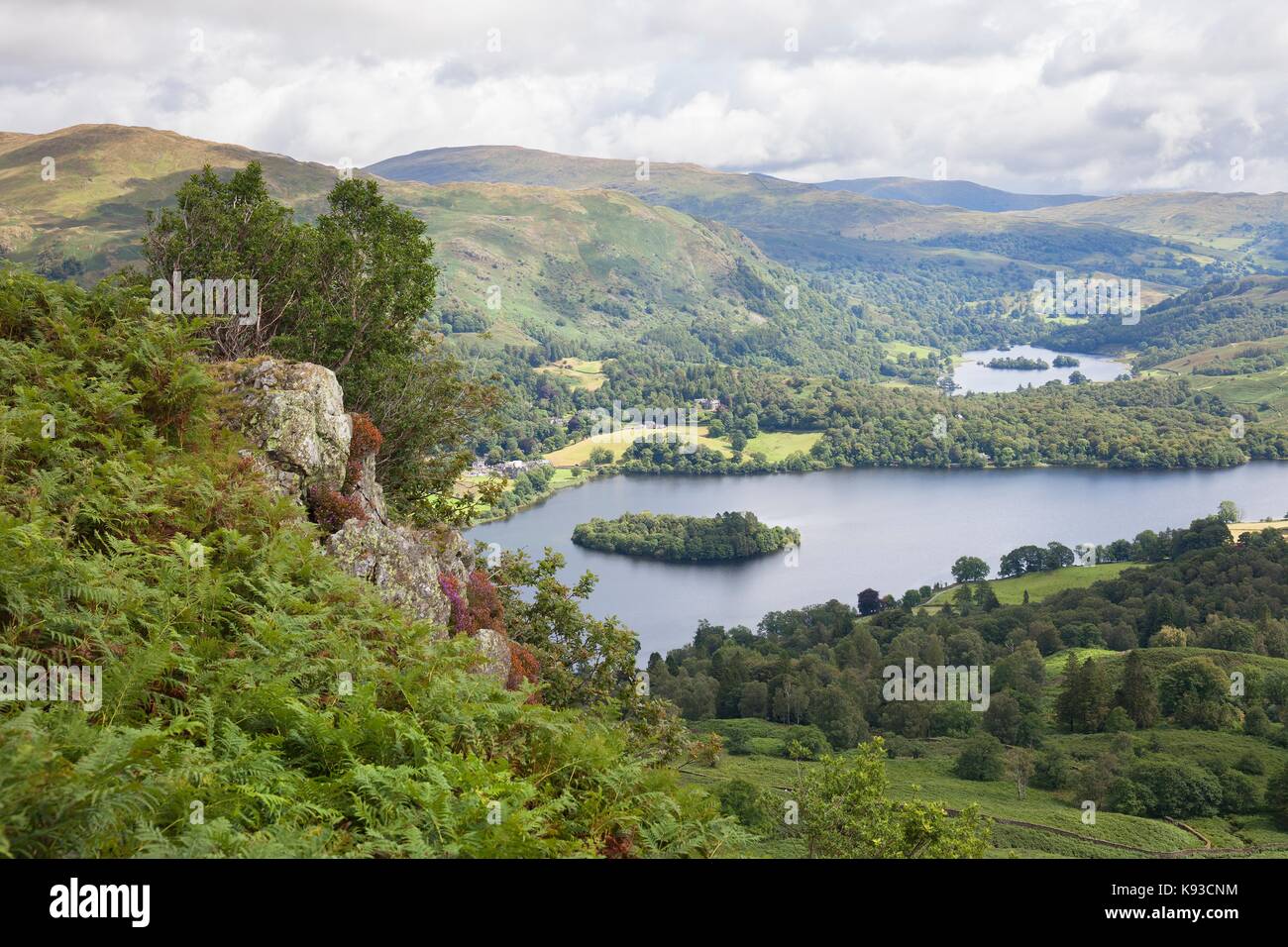 View over Grasmere from Silver Howe, the Lake District, Cumbria ...