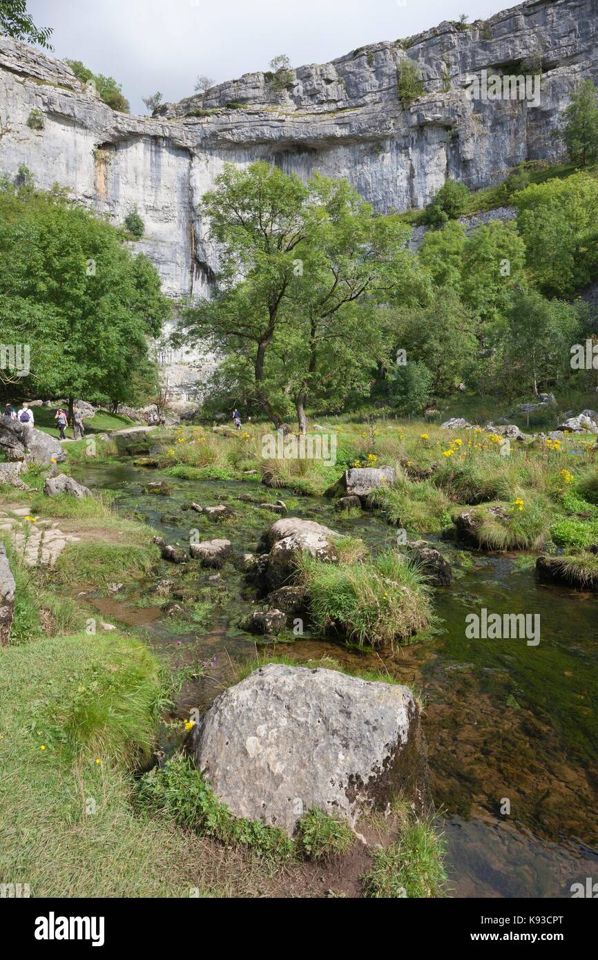 Malham Beck at Malham Cove, Yorkshire Dales National Park, England ...