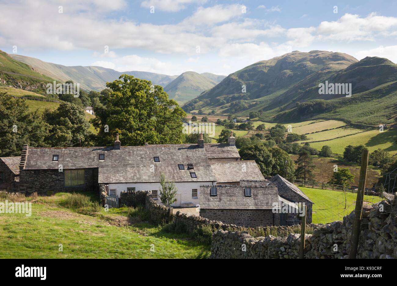 Old farm from Hallin Fell with Howe Grain in background, the Lake ...