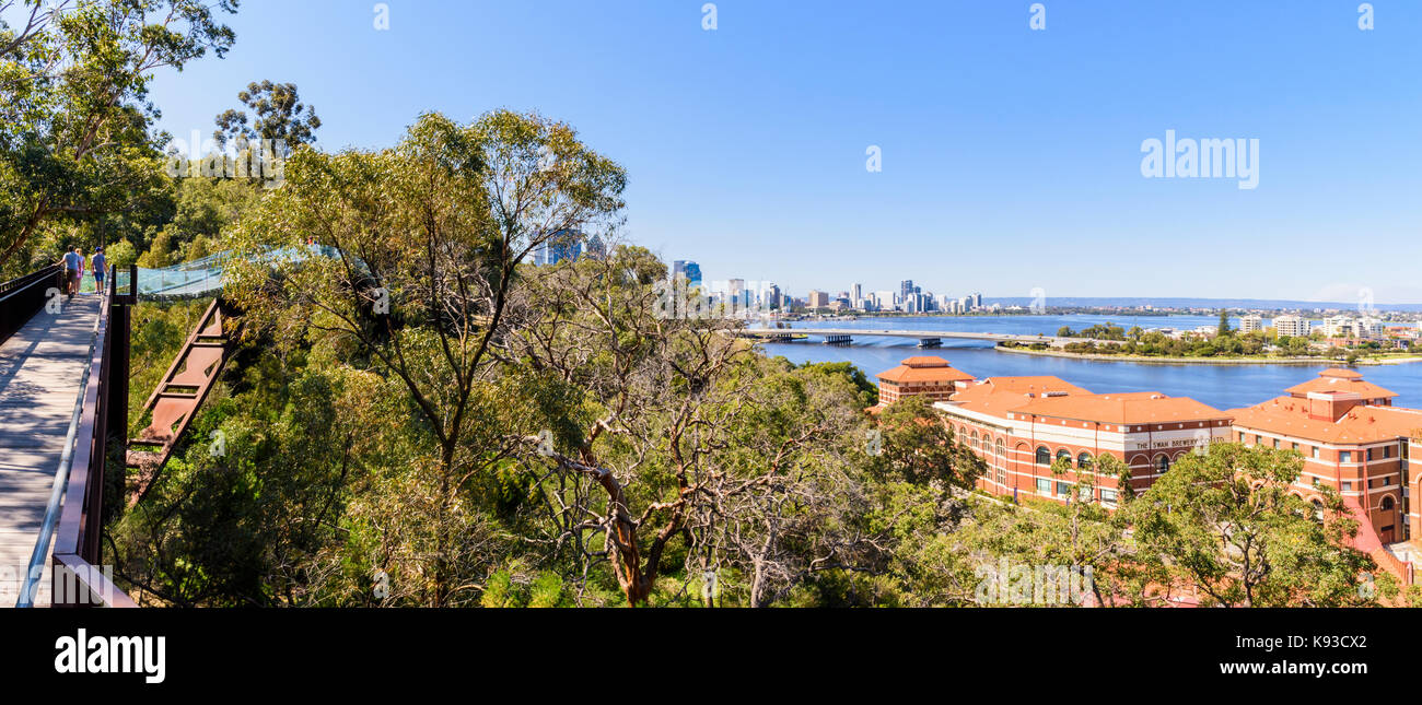 Panorama of Kings Park Lotterywest Federation Walkway Bridge with views ...