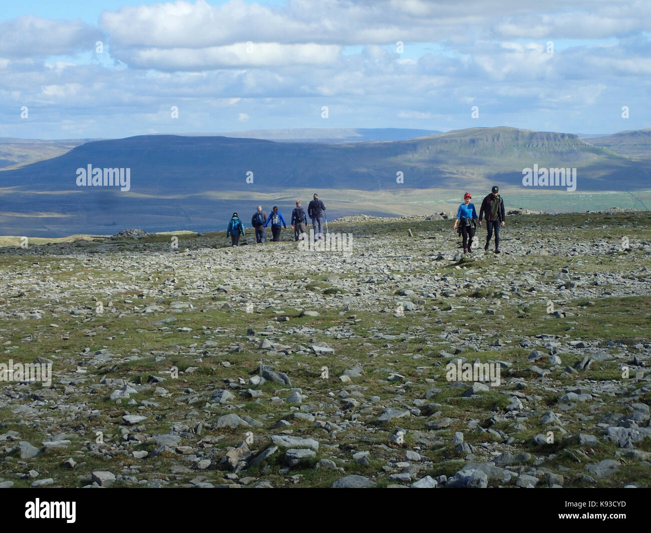 Penyghent from Ingleborough, two of the Yorkshire Three Peaks ...