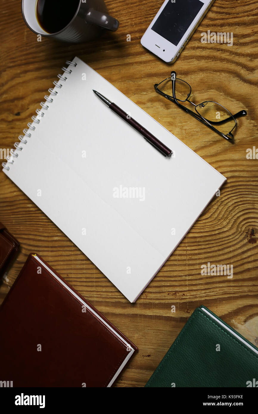 table write hand office view Stock Photo - Alamy