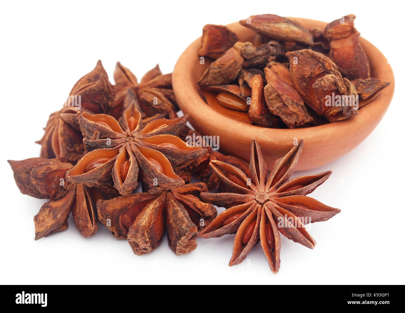 Aromatic star anise over white background Stock Photo - Alamy