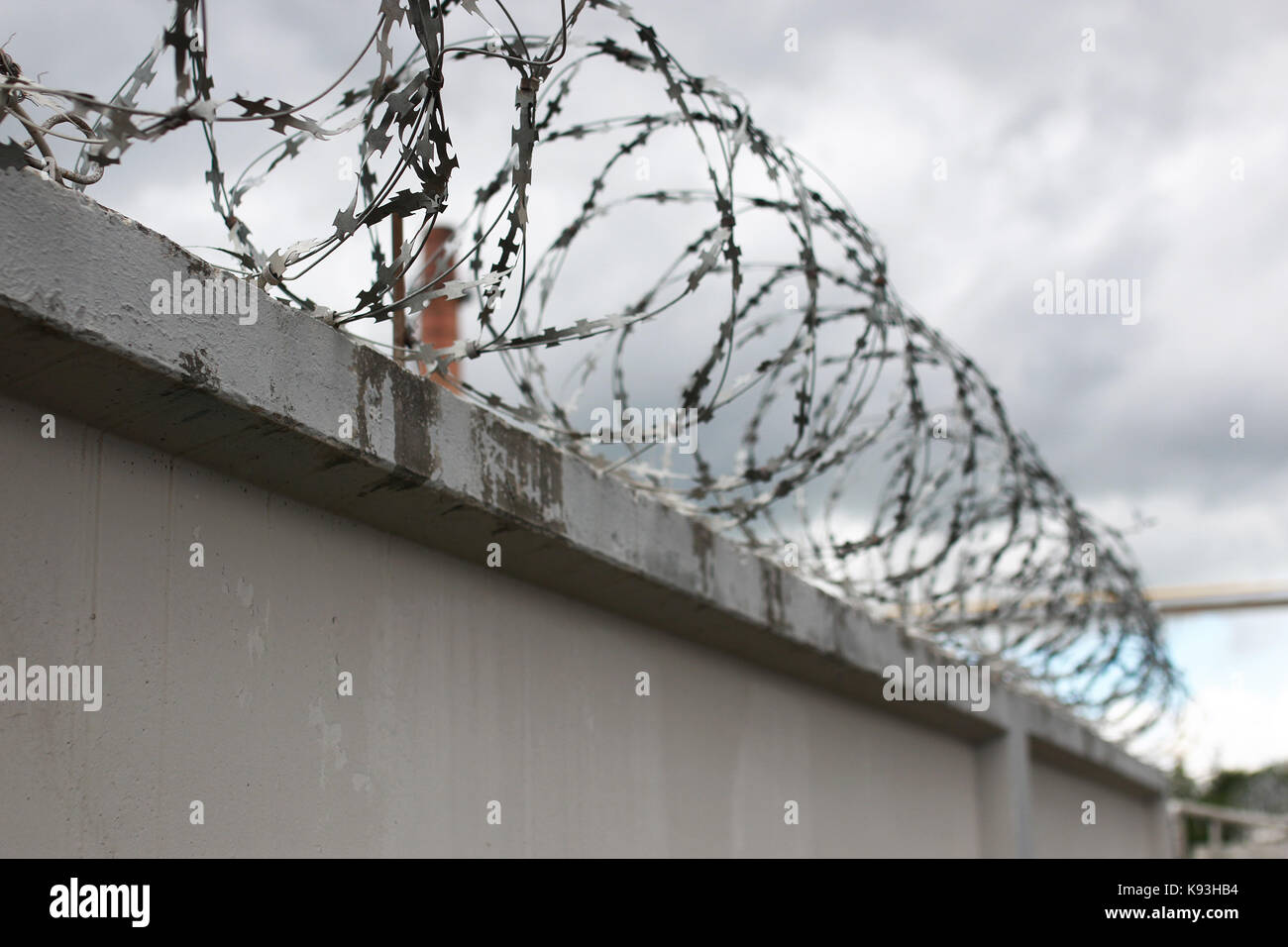 Security system using wire fences Stock Photo - Alamy