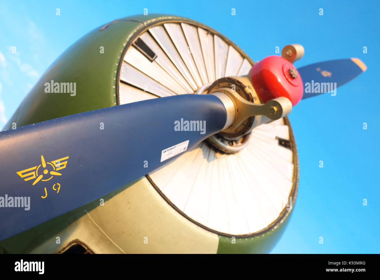 Aircraft propeller and engine on a Chinese built Nangchang CJ-6 Stock ...