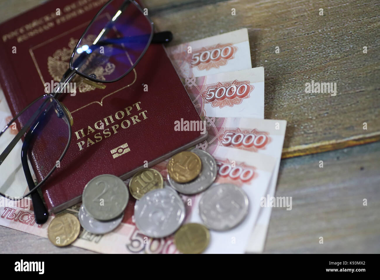 Documents and money on the floor Stock Photo - Alamy