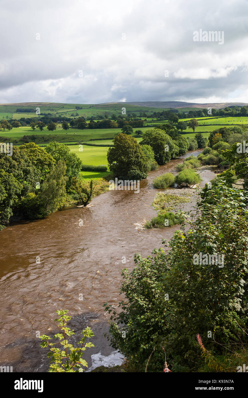 The River Lune from Ruskins View in Kirkby Lonsdale Cumbria England ...