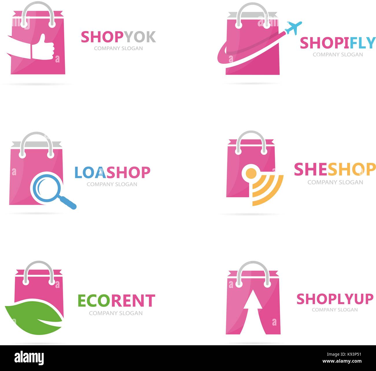 Set of shop logo combination. Deal and retail symbol or icon. Unique ...