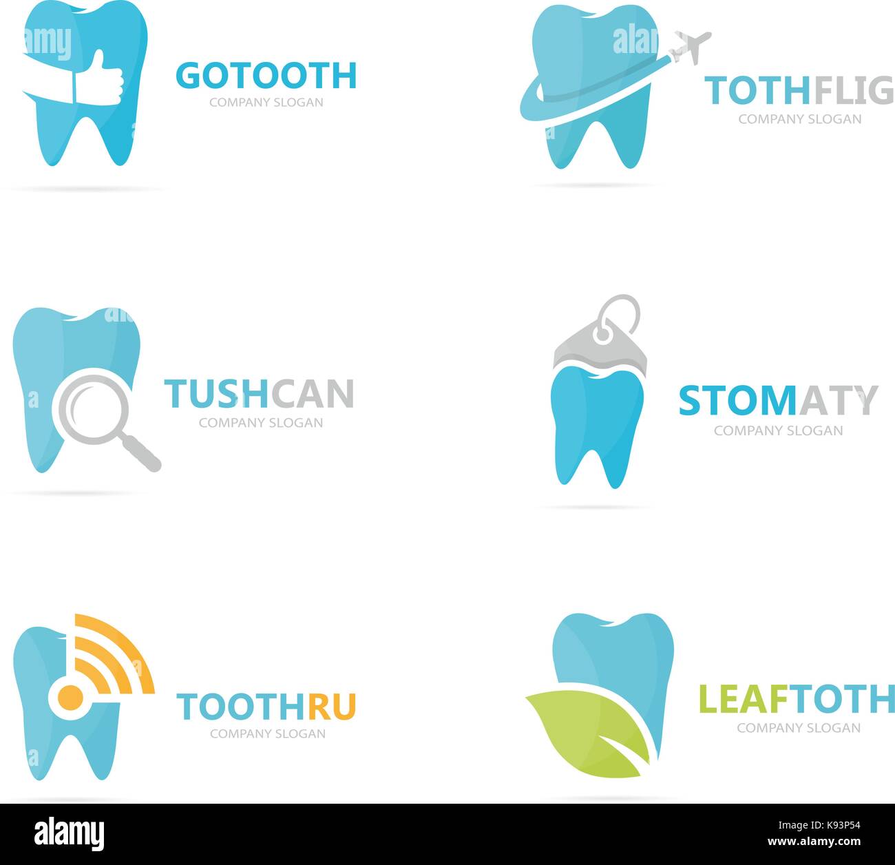 Set of tooth logo combination. Dental and oral symbol or icon. Unique ...