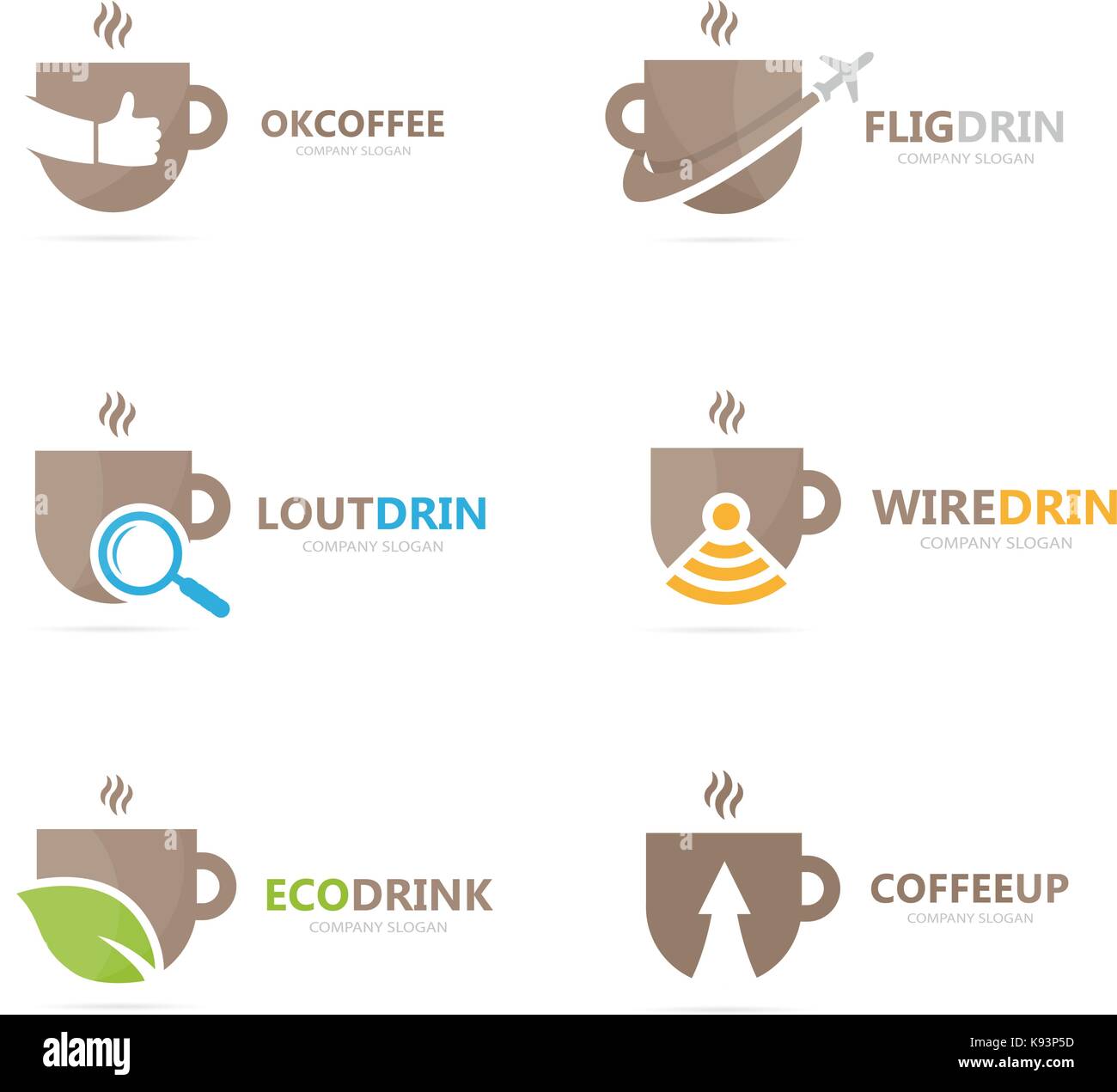 Set of coffee logo combination. Drink and tea symbol or icon. Unique ...