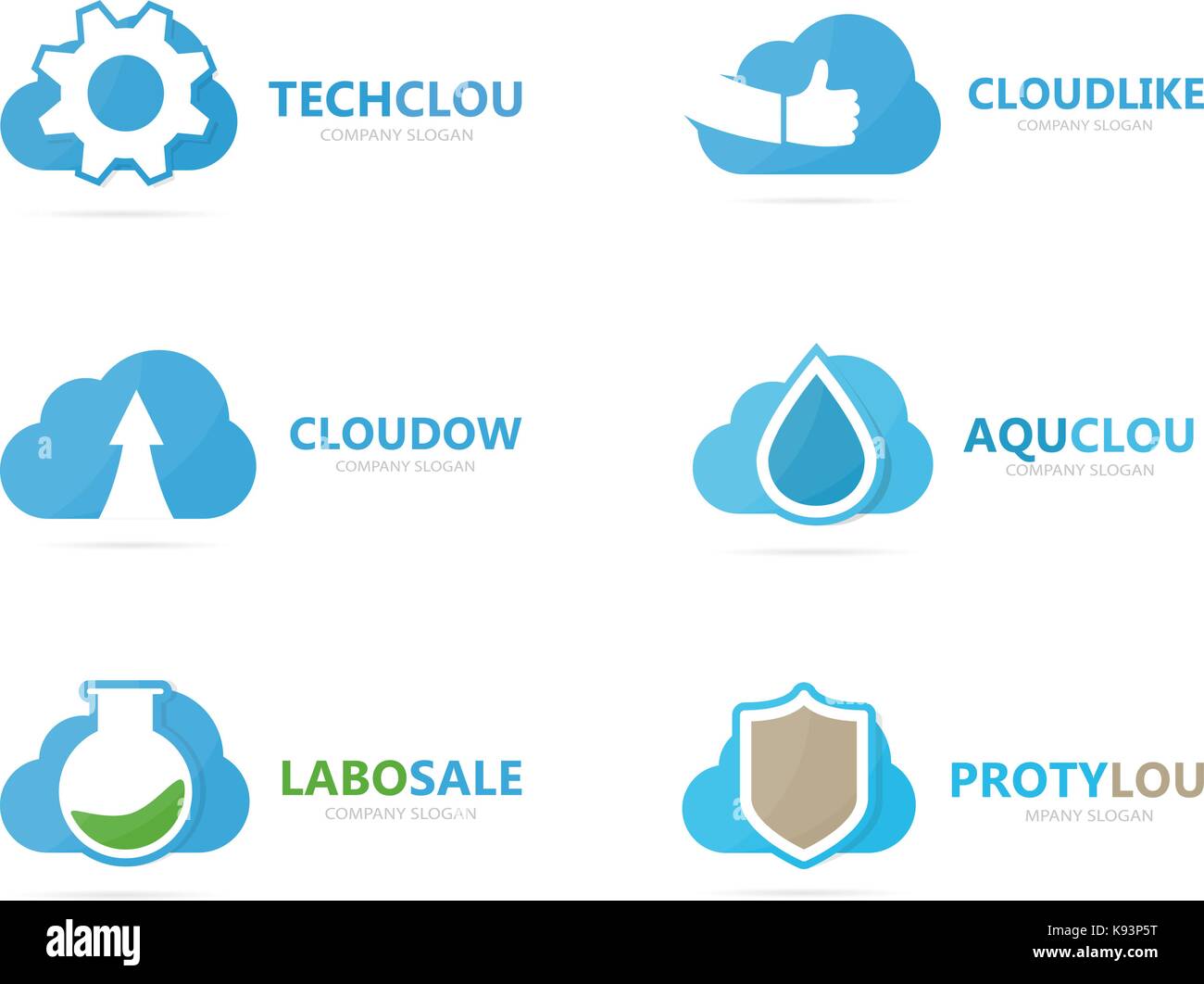 Set of cloud logo combination. Loading and download symbol or icon ...