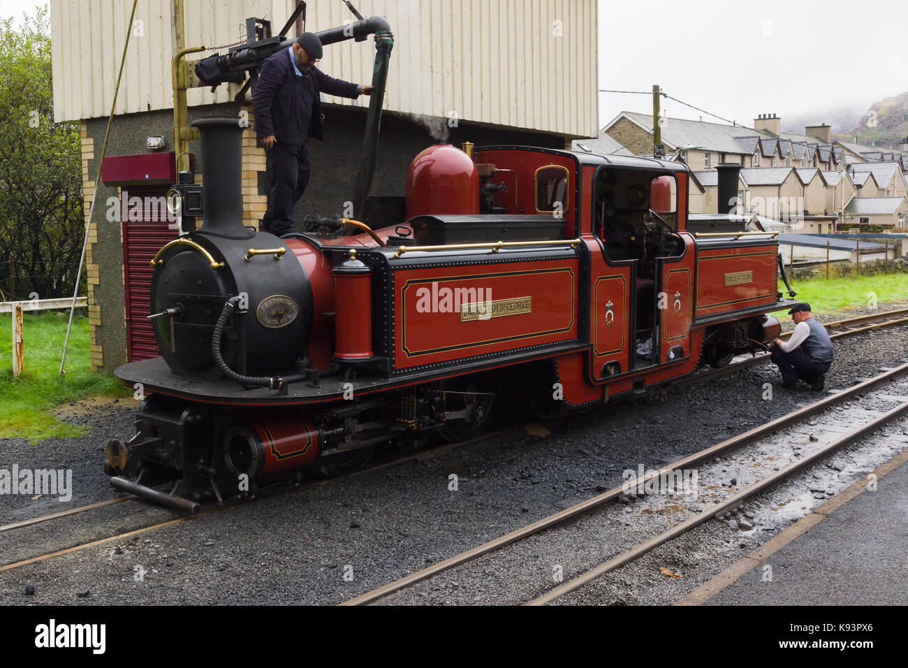 Narrow gauge steam locomotive David Lloyd George of the Ffestiniog ...