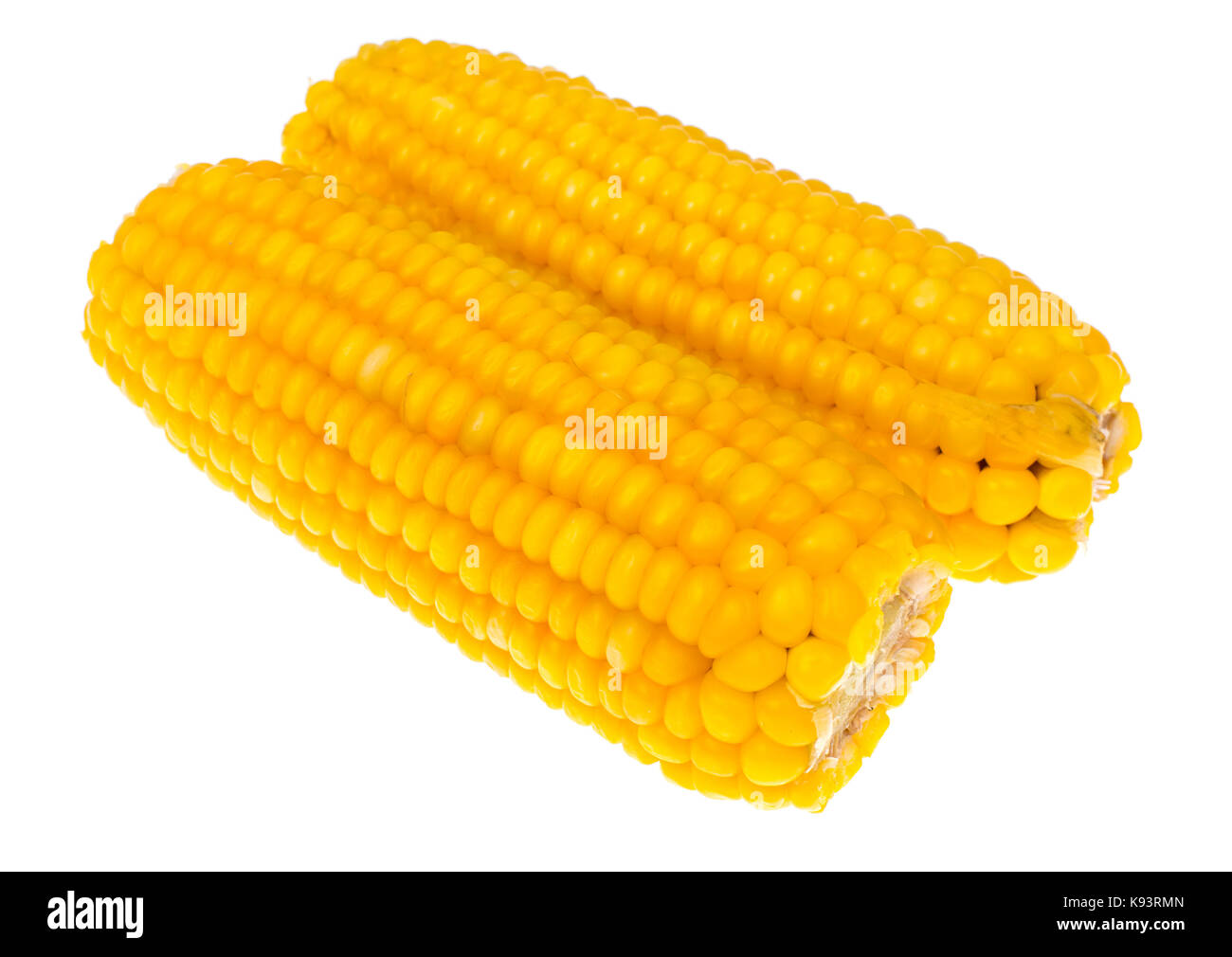 Boiled corn with salt, isolated on white background. Studio Photo Stock ...