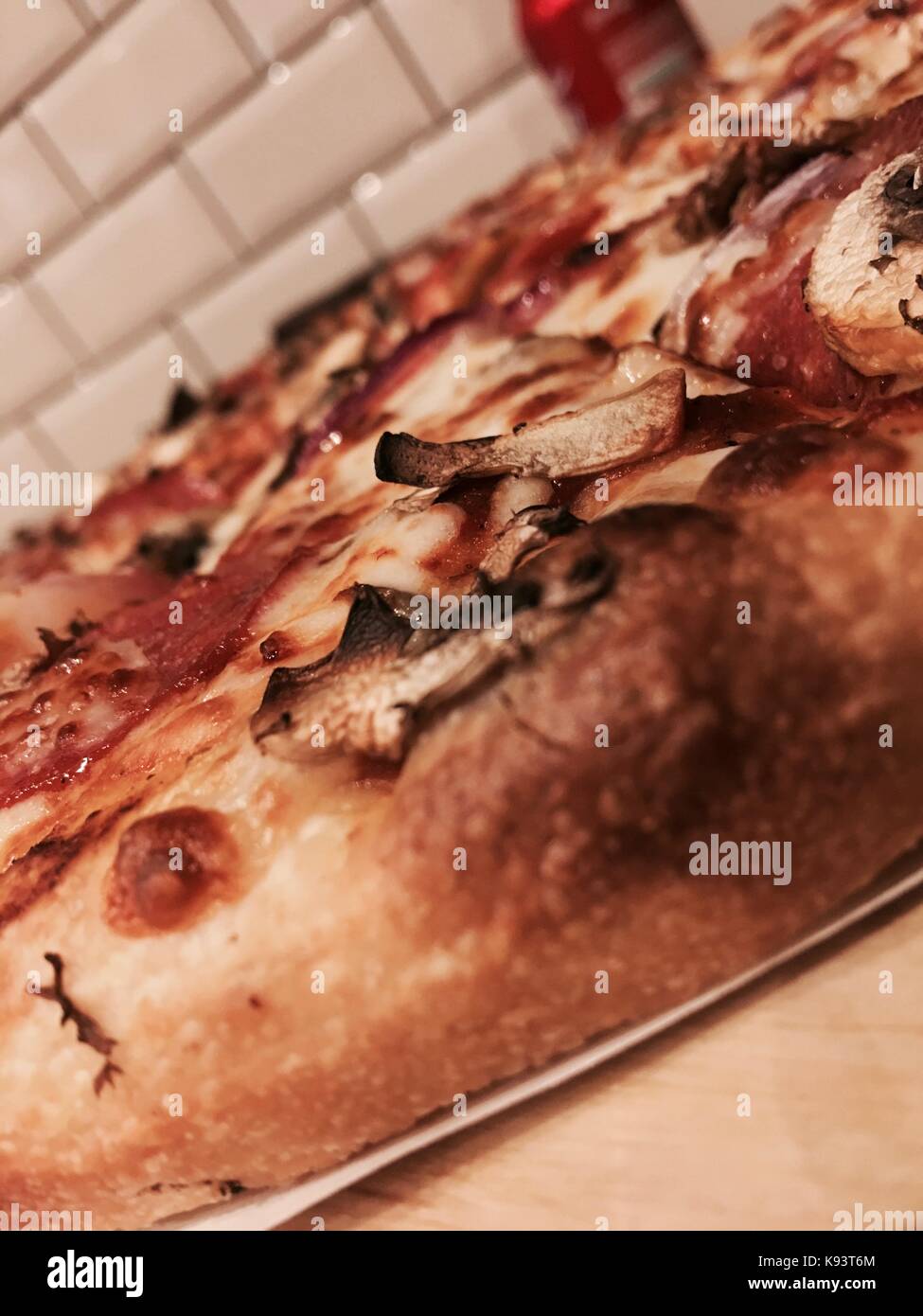 Delicious and fresh italian pizza with vegetables, jalapeno and ...