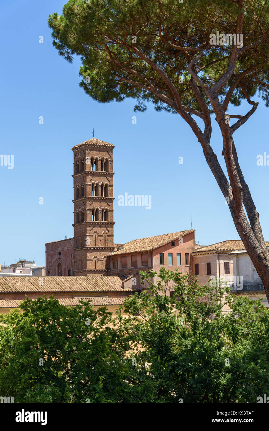 Santa Francesca Romana Campanile, Rome, Italy Stock Photo - Alamy