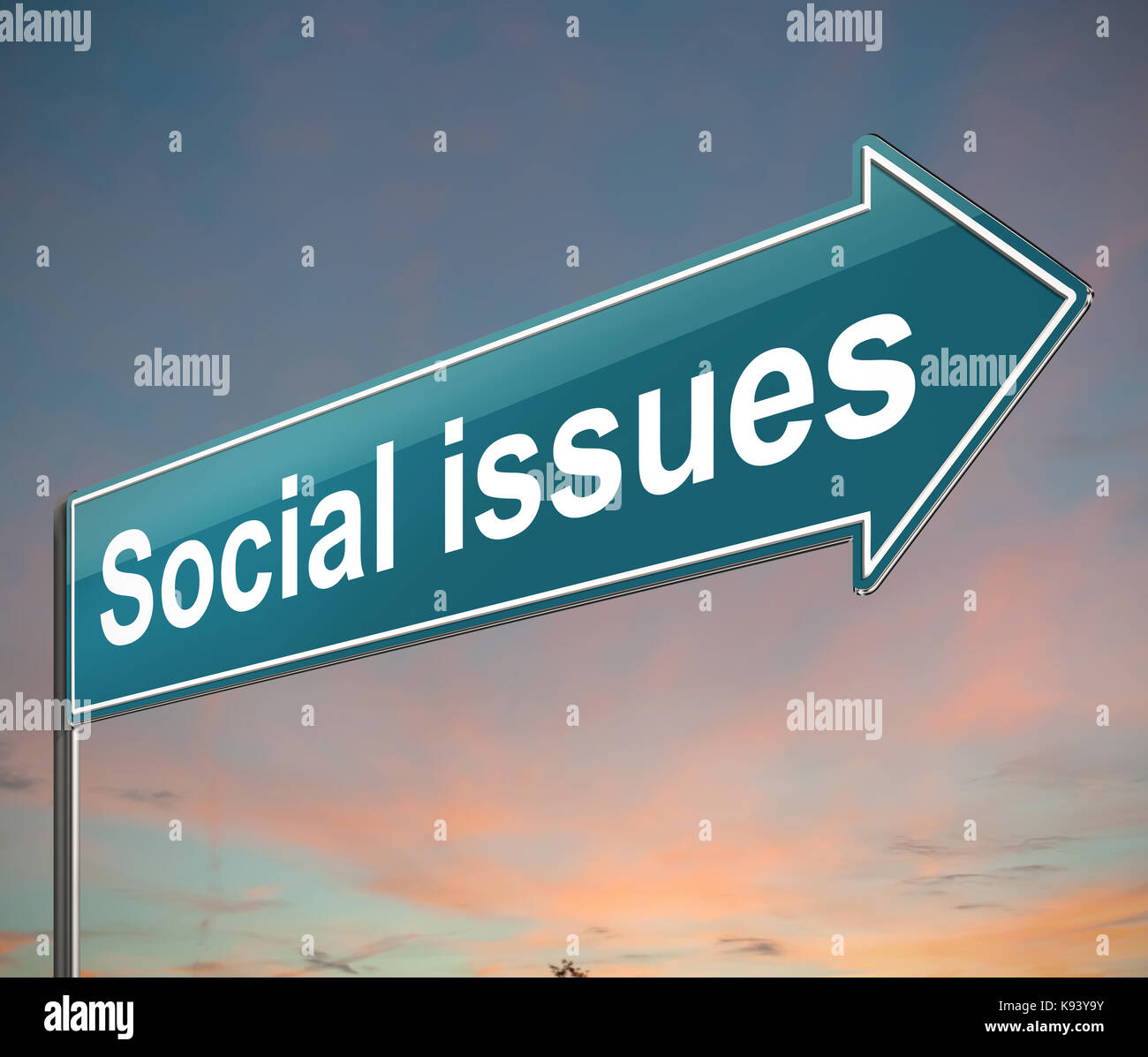 3d Illustration depicting a sign with a social issues concept Stock ...