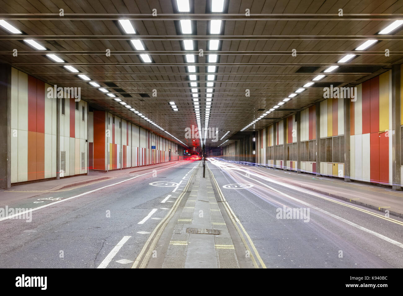Beech Street tunnel in Barbican, City of London Stock Photo - Alamy