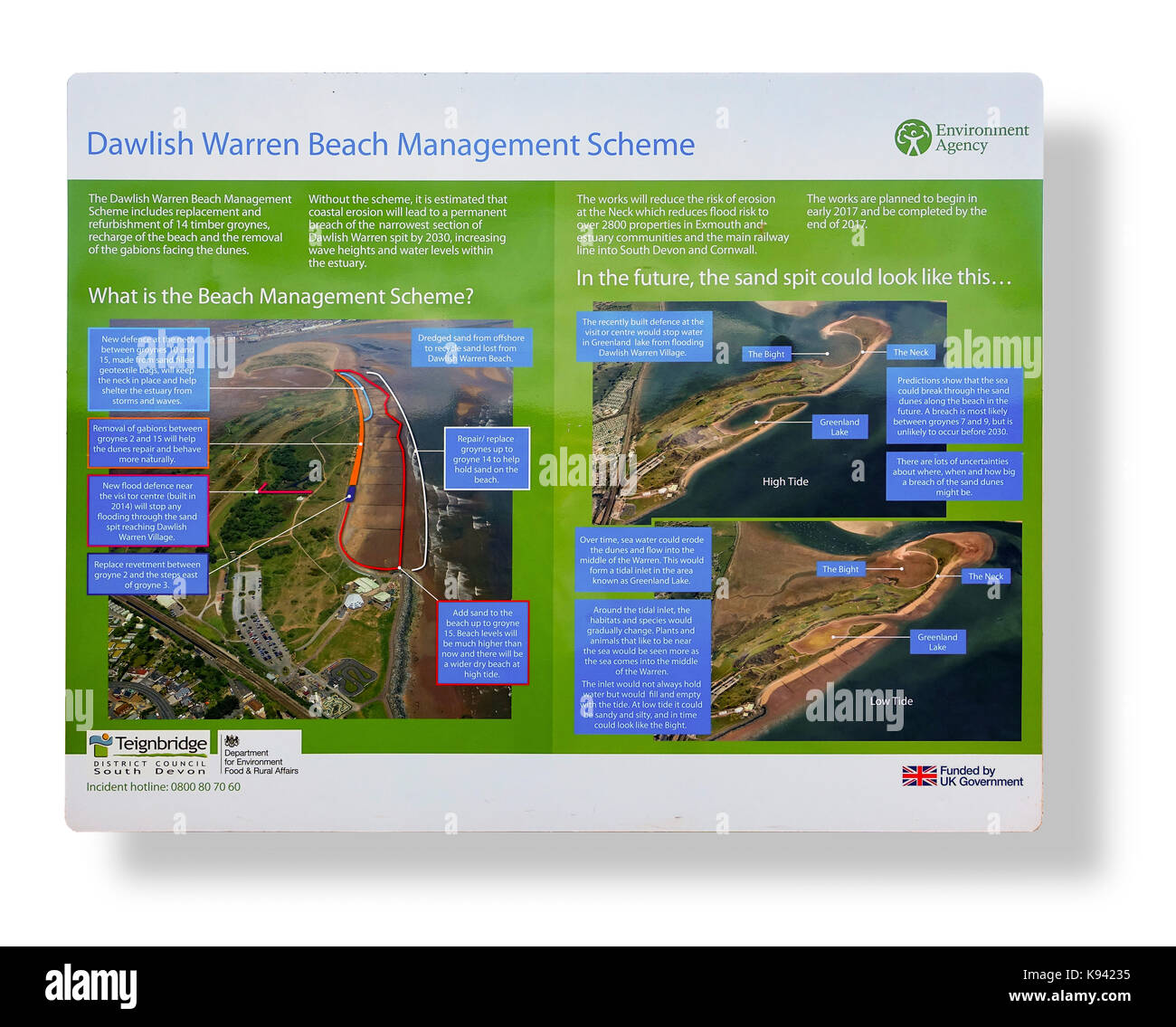 Dawlish Warren Beach Management Sign - Devon Stock Photo - Alamy