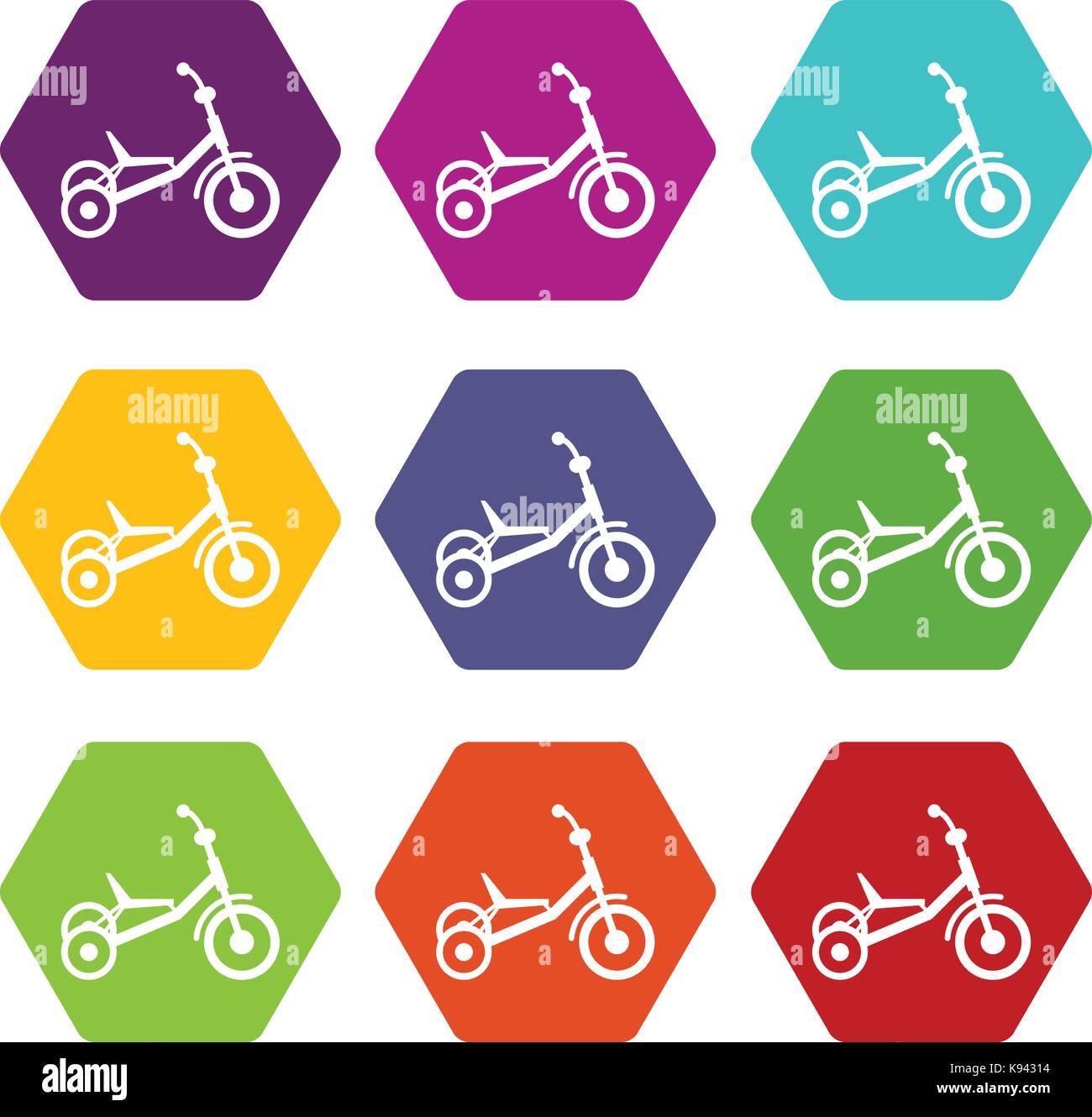 Tricycle icon set color hexahedron Stock Vector Image & Art - Alamy