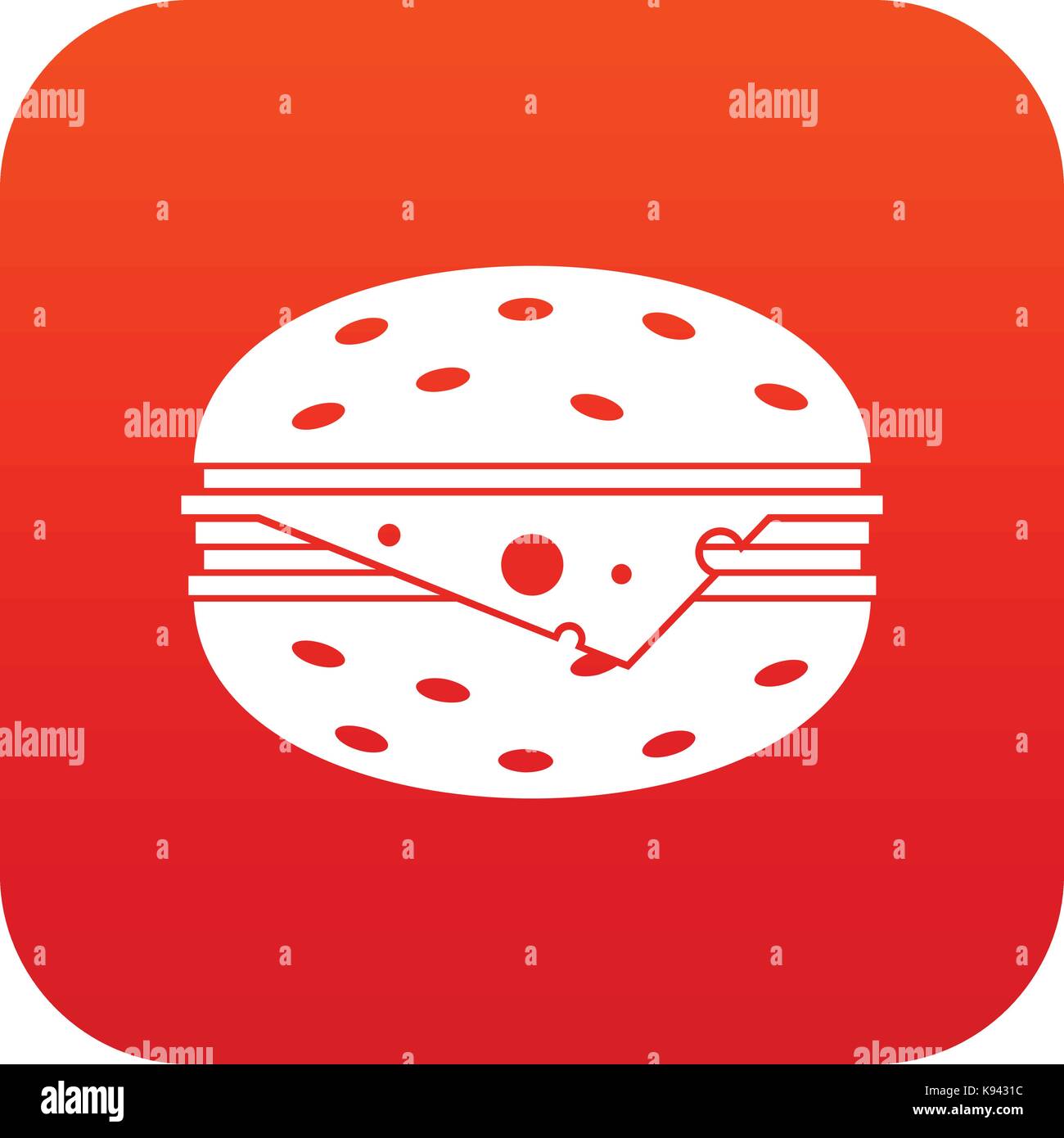 Cheeseburger icon digital red Stock Vector Image & Art - Alamy