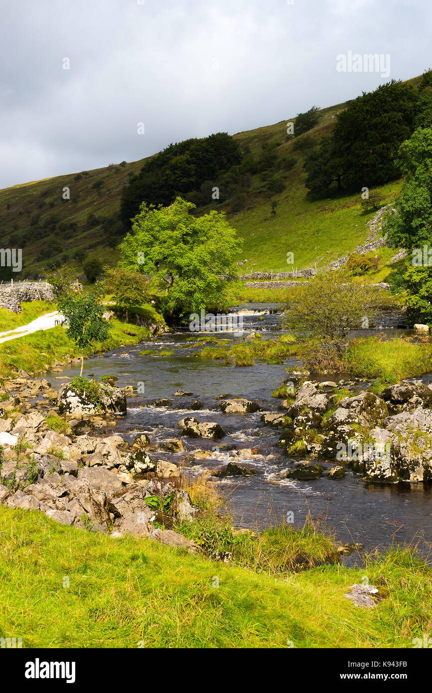 The River Wharfe near Outershaw Yorkshire Dales National Park England ...
