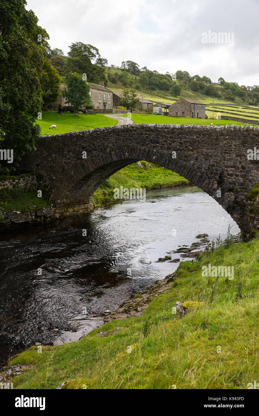 A Stone Bridge over The River Wharfe near Outershaw in Wharfedale North ...