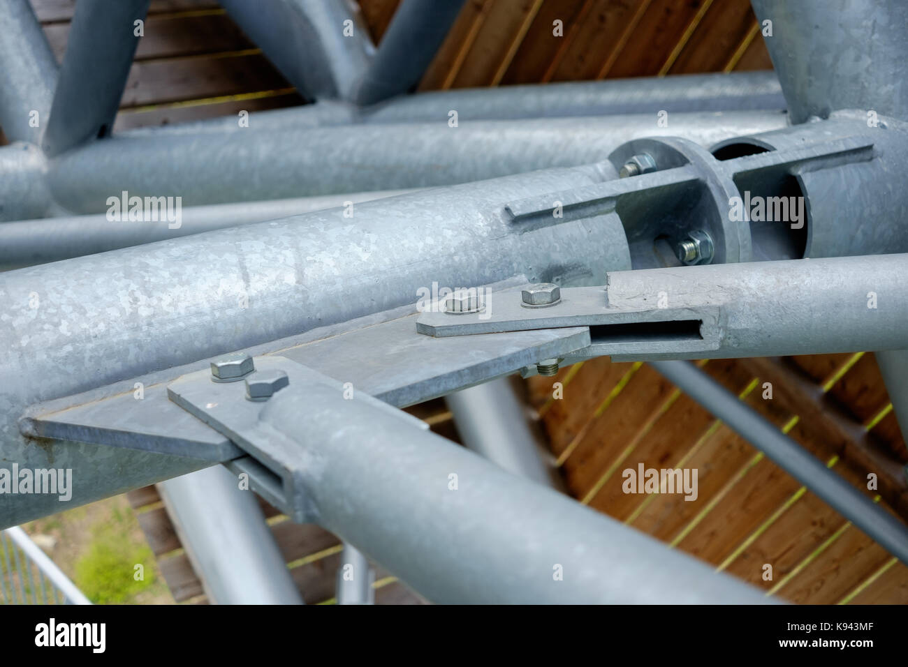 Big power pole screw clamps Stock Photo - Alamy