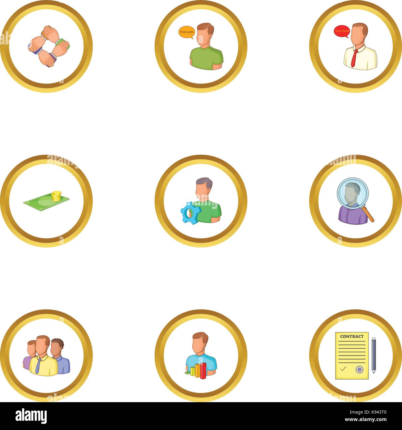 Job contract icons set, cartoon style Stock Vector Image & Art - Alamy