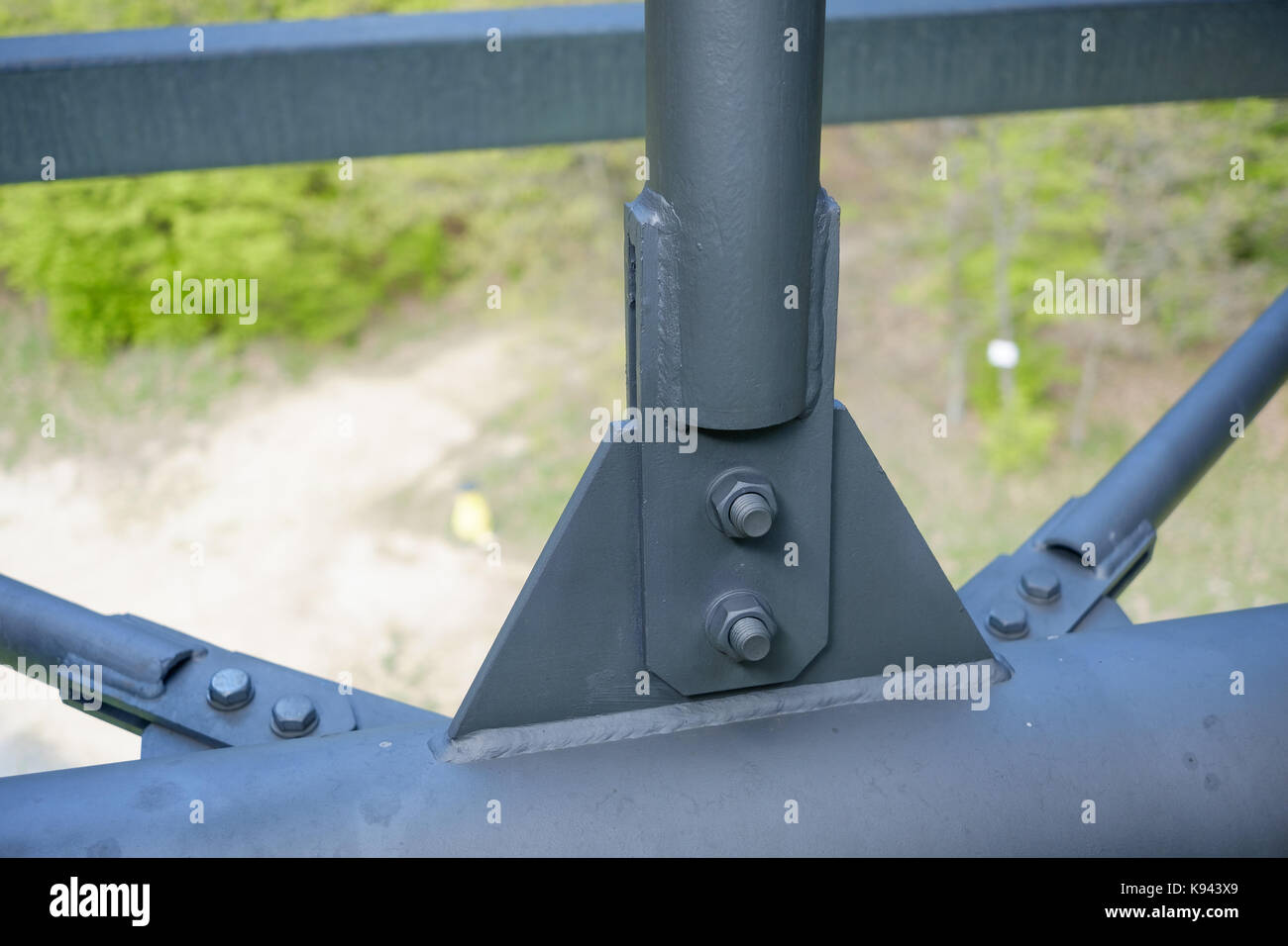 Big power pole screw clamps Stock Photo - Alamy