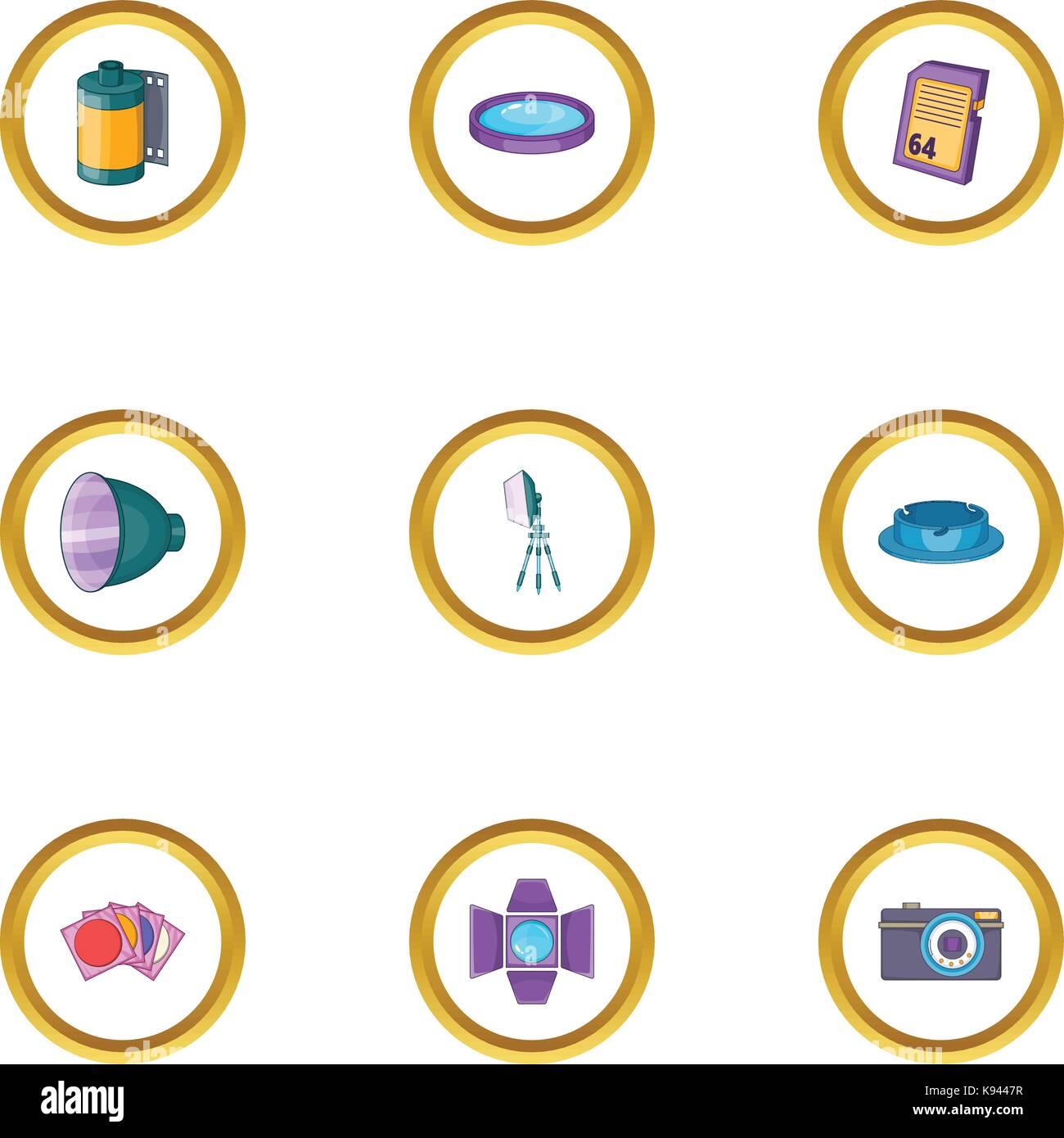 Photography icons set, cartoon style Stock Vector Image & Art - Alamy