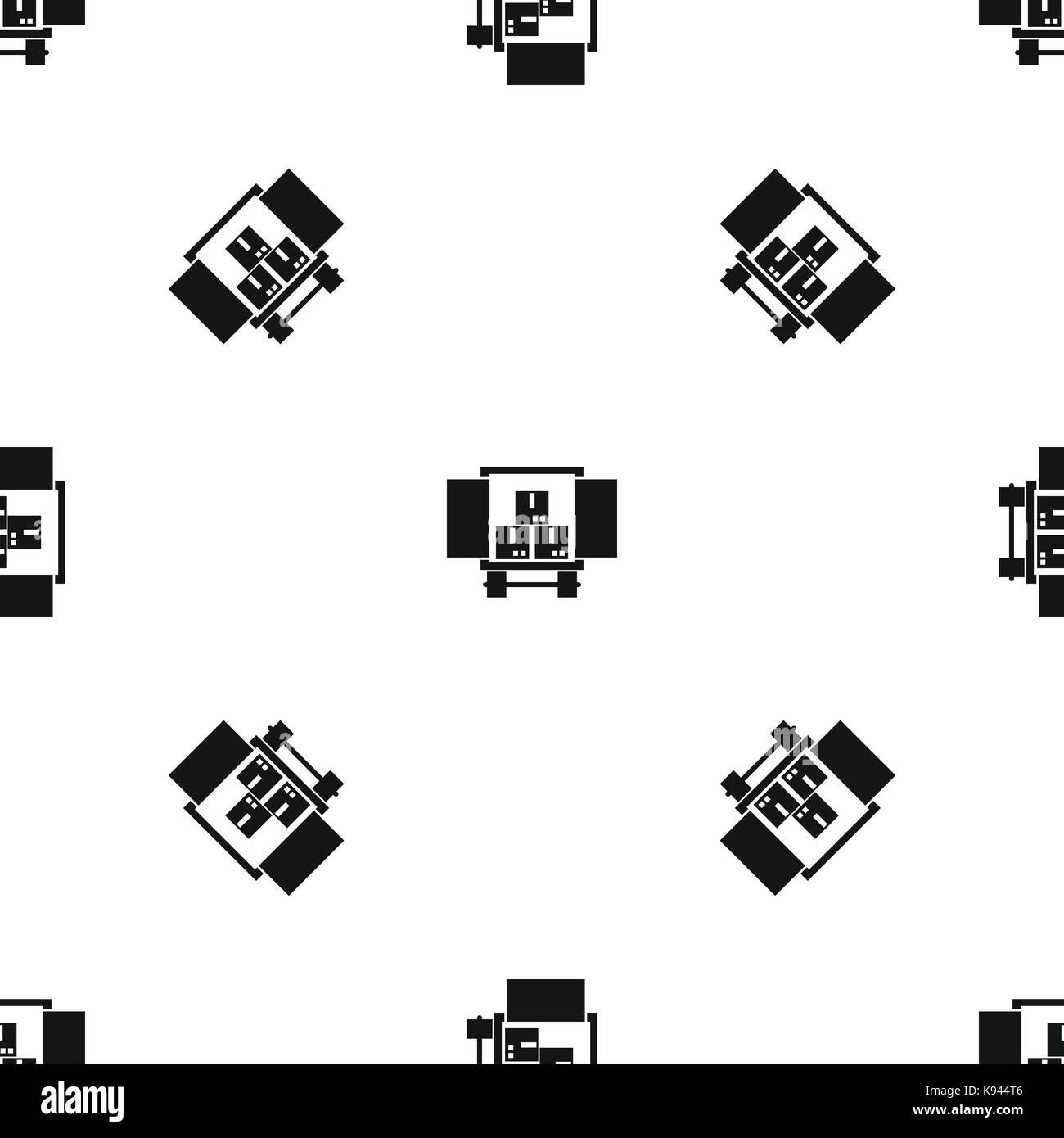 Cargo truck with load pattern seamless black Stock Vector Image & Art ...