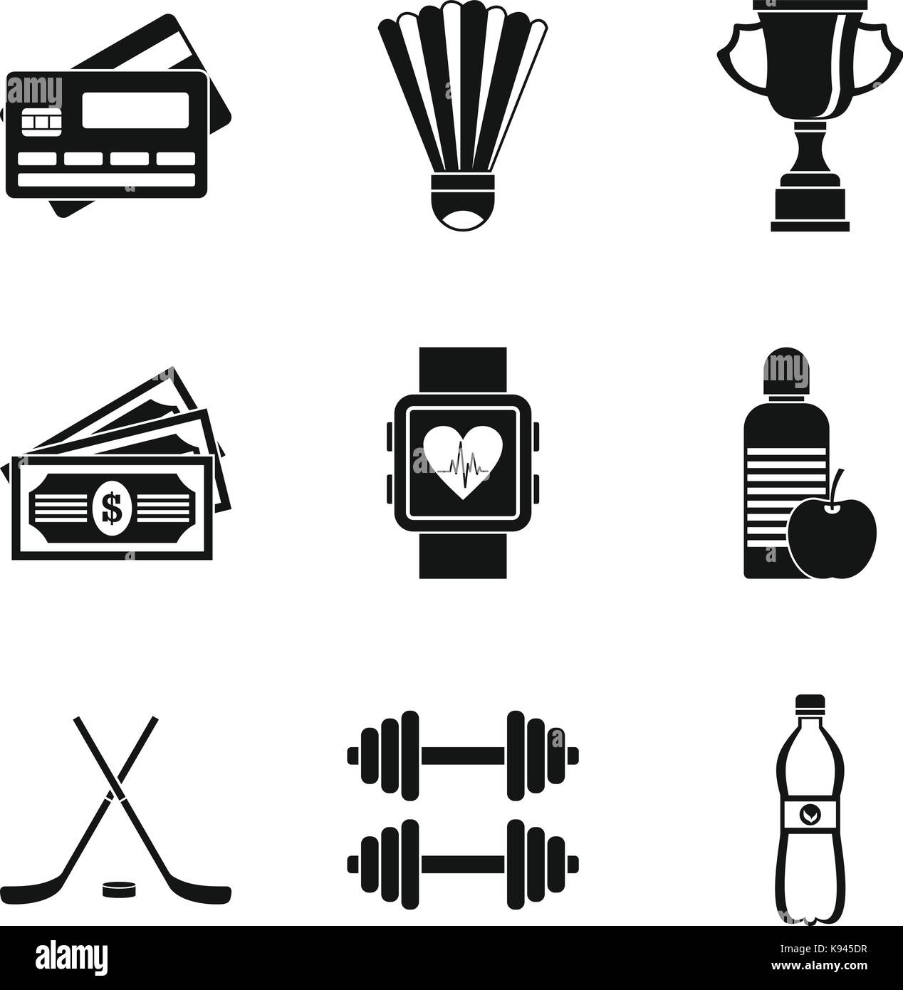 Salary of athlete icons set, simple style Stock Vector Image & Art - Alamy