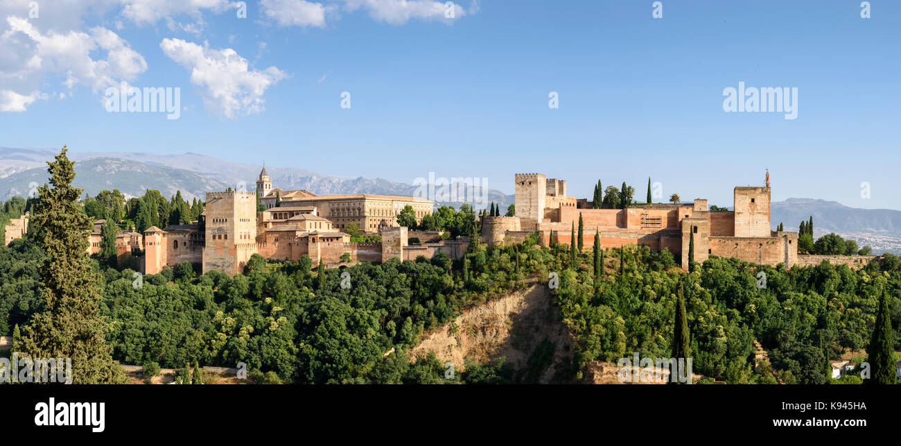 Exterior view, Alhambra palace, Granada, Andalusia, Spain Stock Photo ...