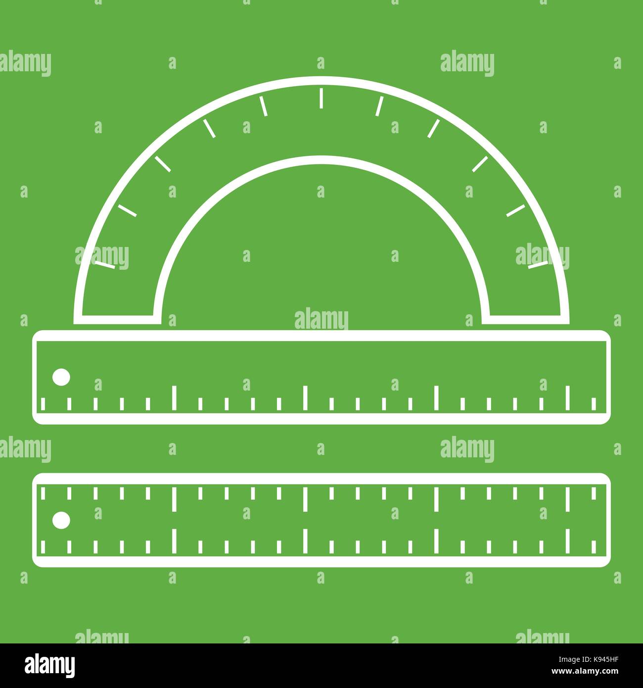 Ruler and protractor icon green Stock Vector Image & Art - Alamy