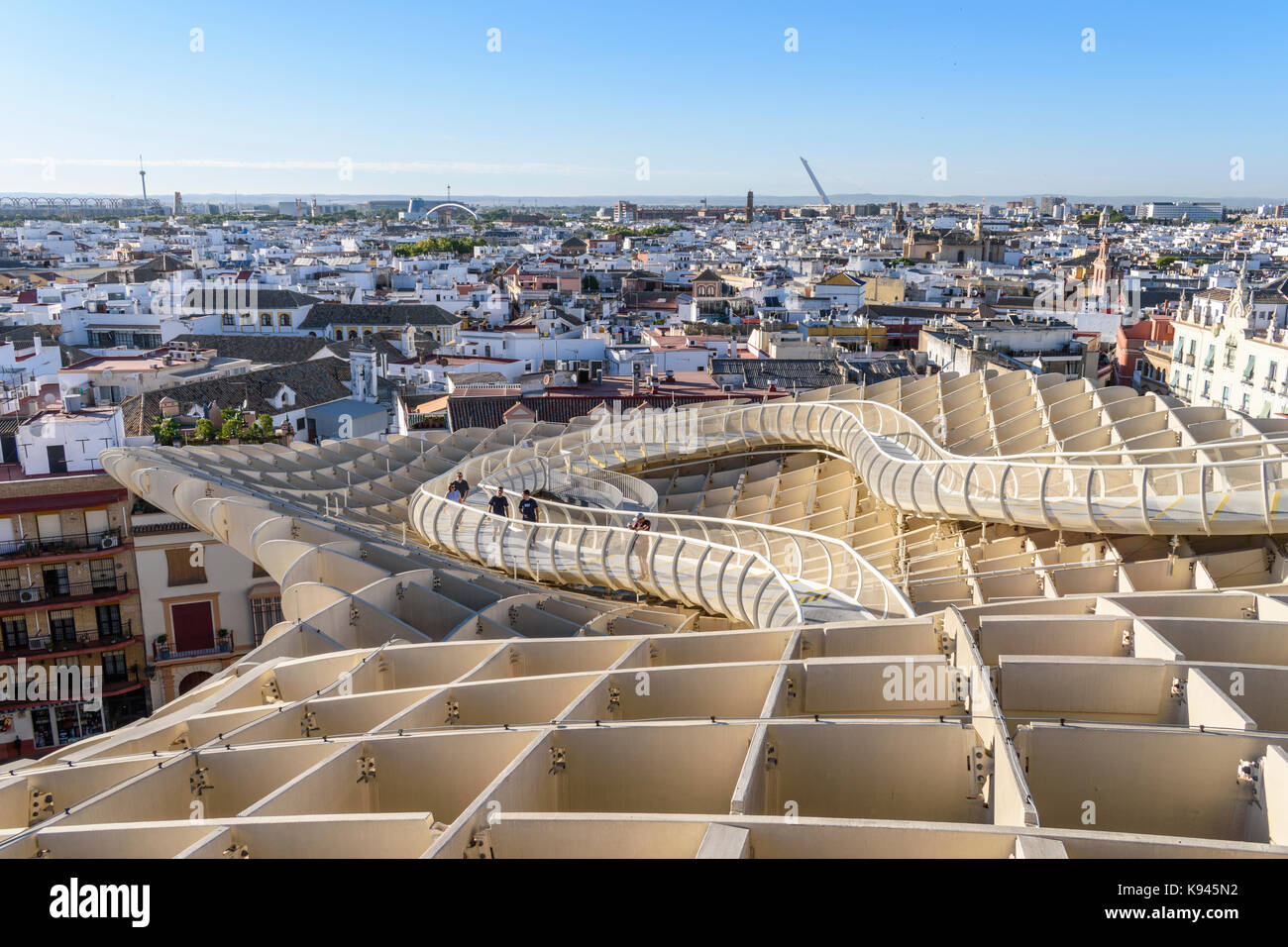 Metropol Parasol, a curved wooden parasol structure, modern ...