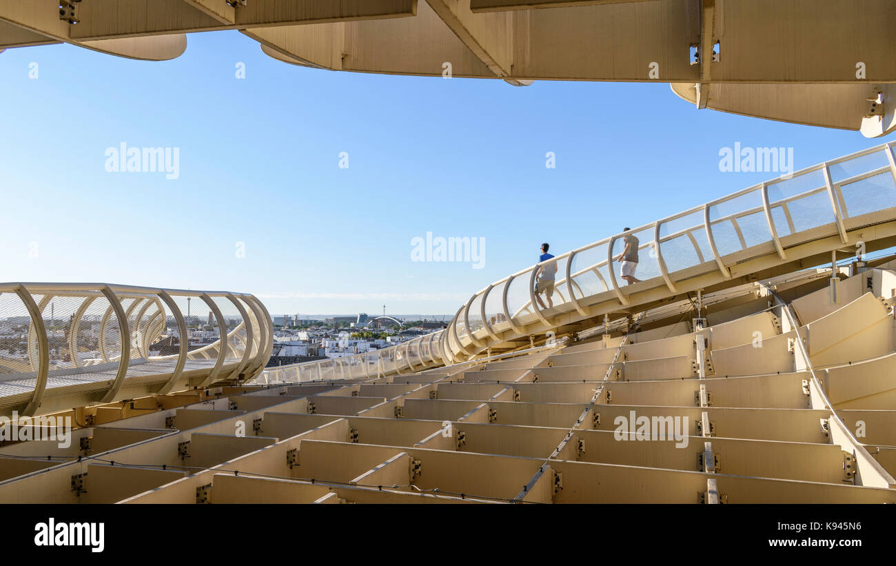 Metropol Parasol, a curved wooden parasol structure, modern ...
