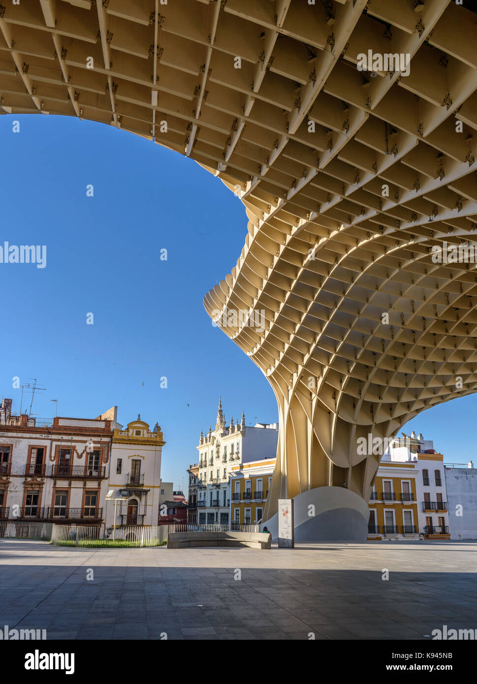 Metropol Parasol, a curved wooden parasol structure, modern ...