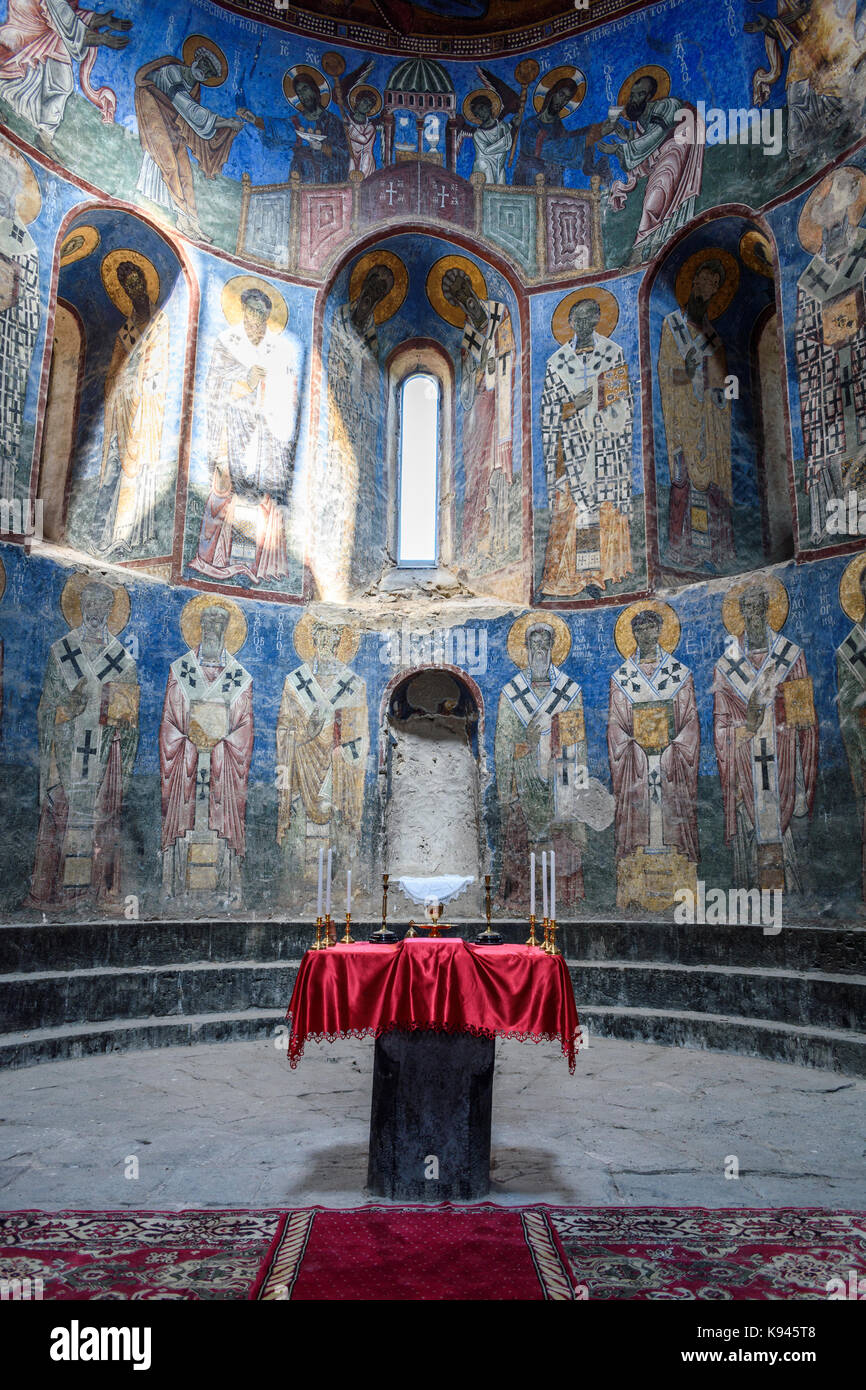 Interior view of Akhtala Monastery, a 10th century fortified Armenian ...