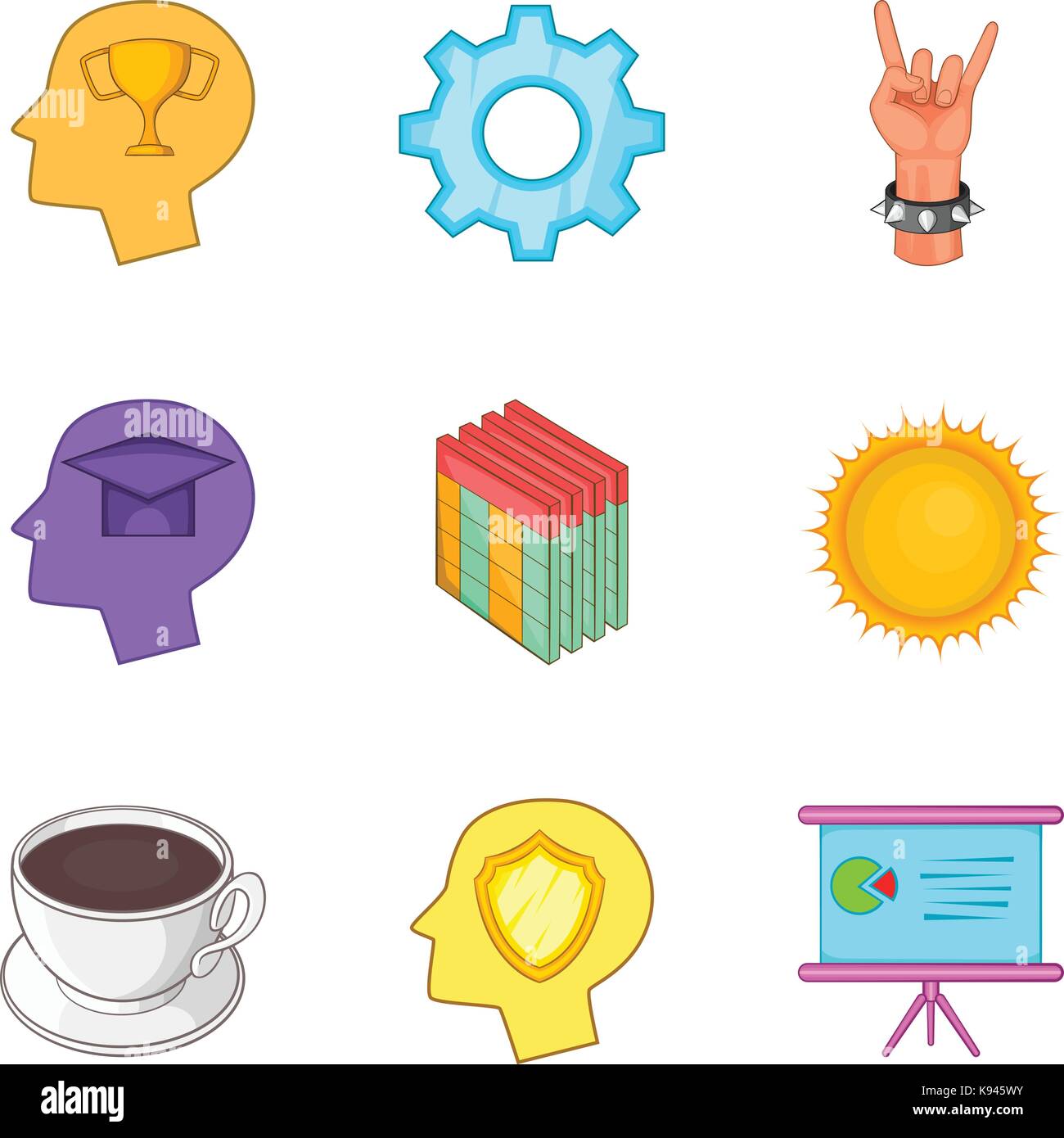 Smart worker icons set, cartoon style Stock Vector Image & Art - Alamy