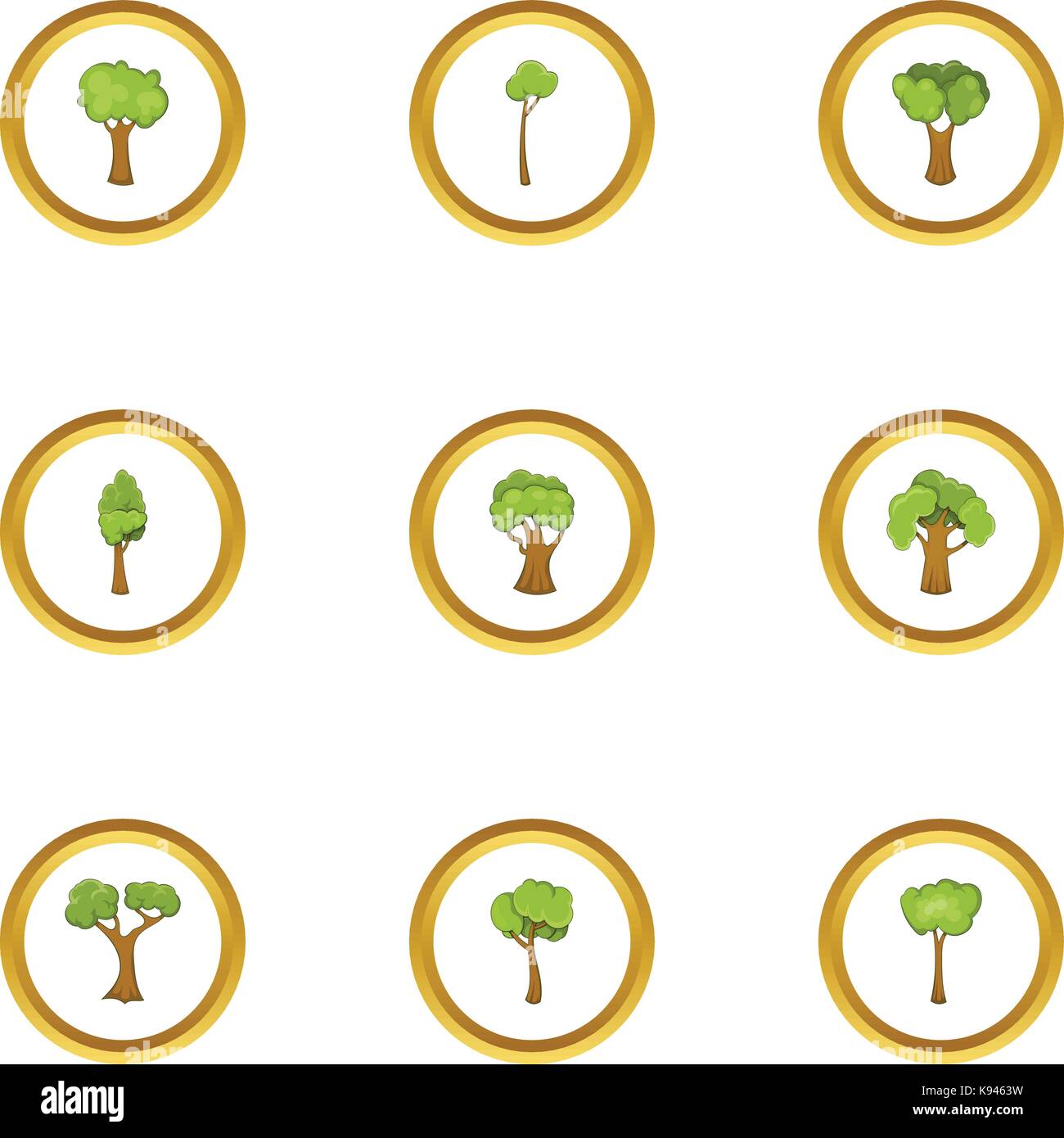 Spring forest icons set, cartoon style Stock Vector Image & Art - Alamy