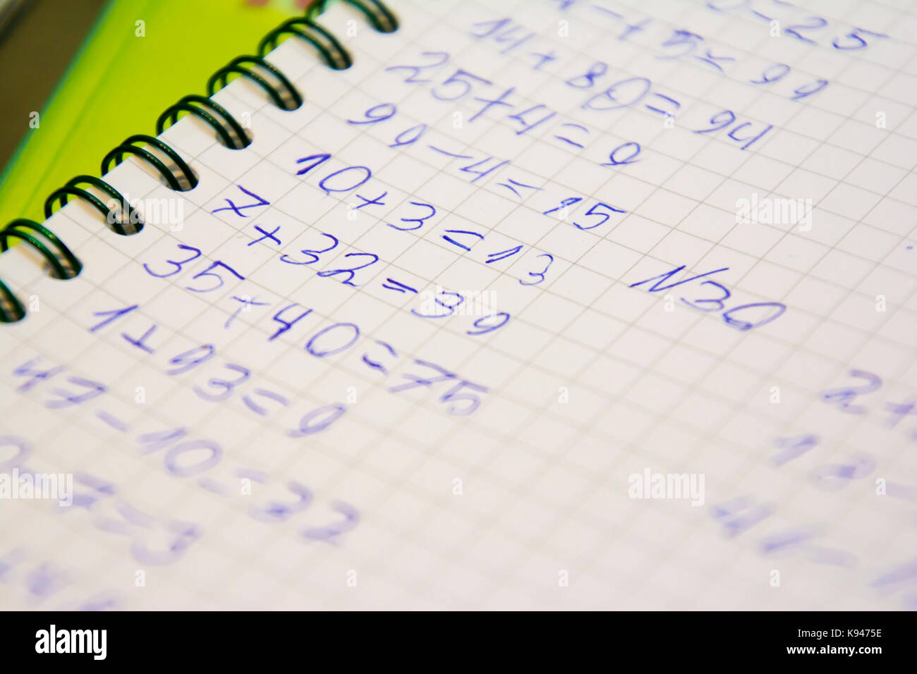 notebook with handwritten mathematical equations Stock Photo - Alamy