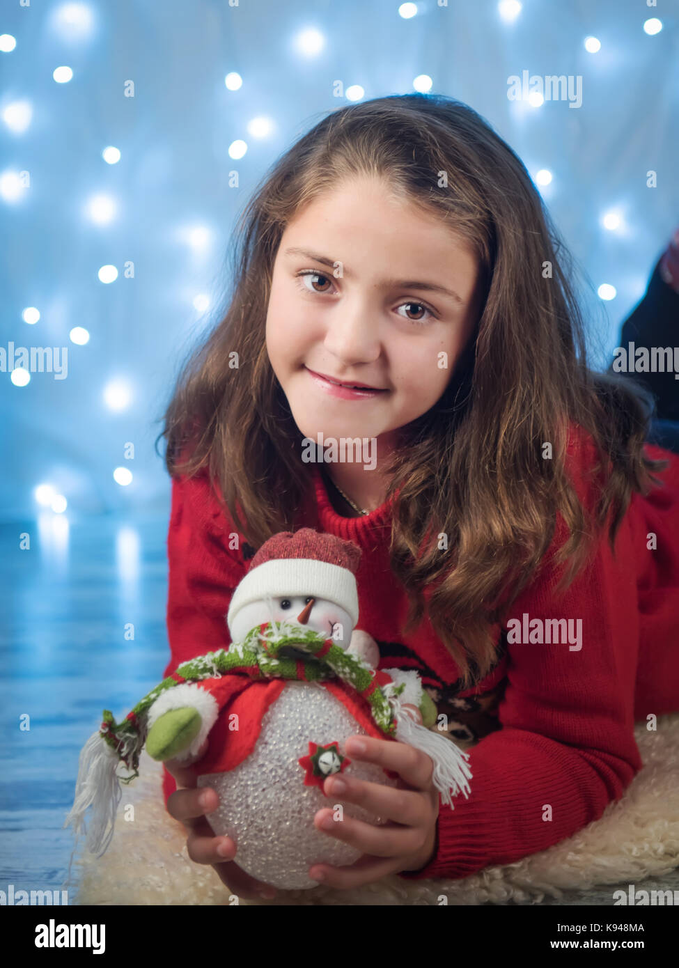 cute little girl in the new year Stock Photo - Alamy