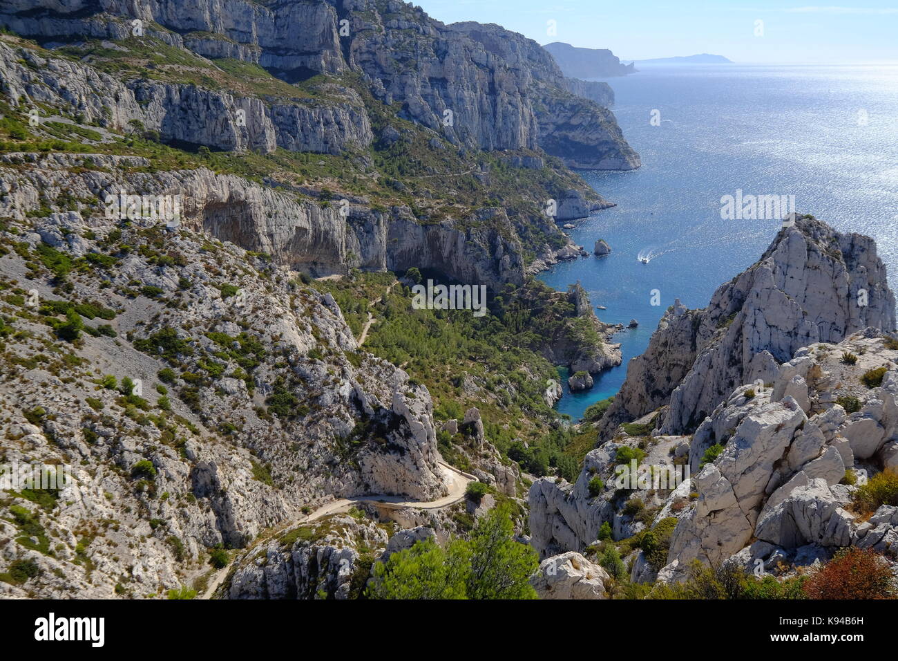 The Calanques on the coast of the Mediterranean near Marseilles ...