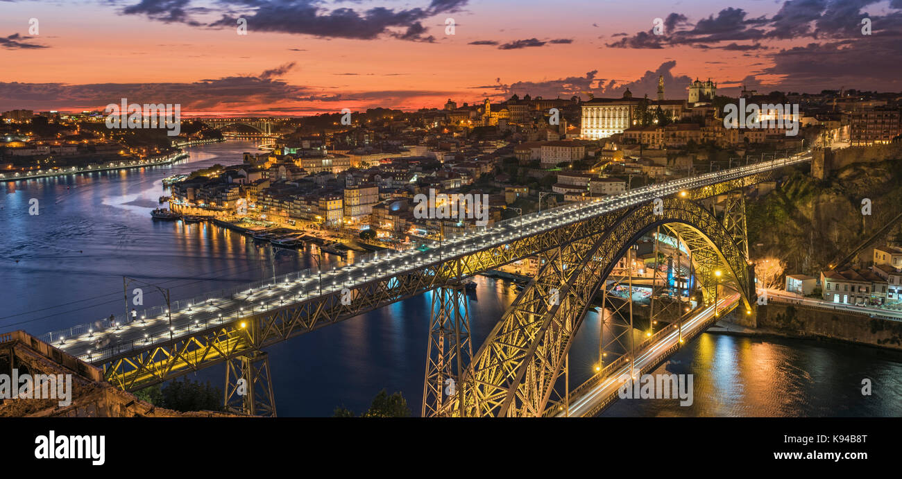City view and Dom Luis I bridge Porto Portugal Stock Photo - Alamy