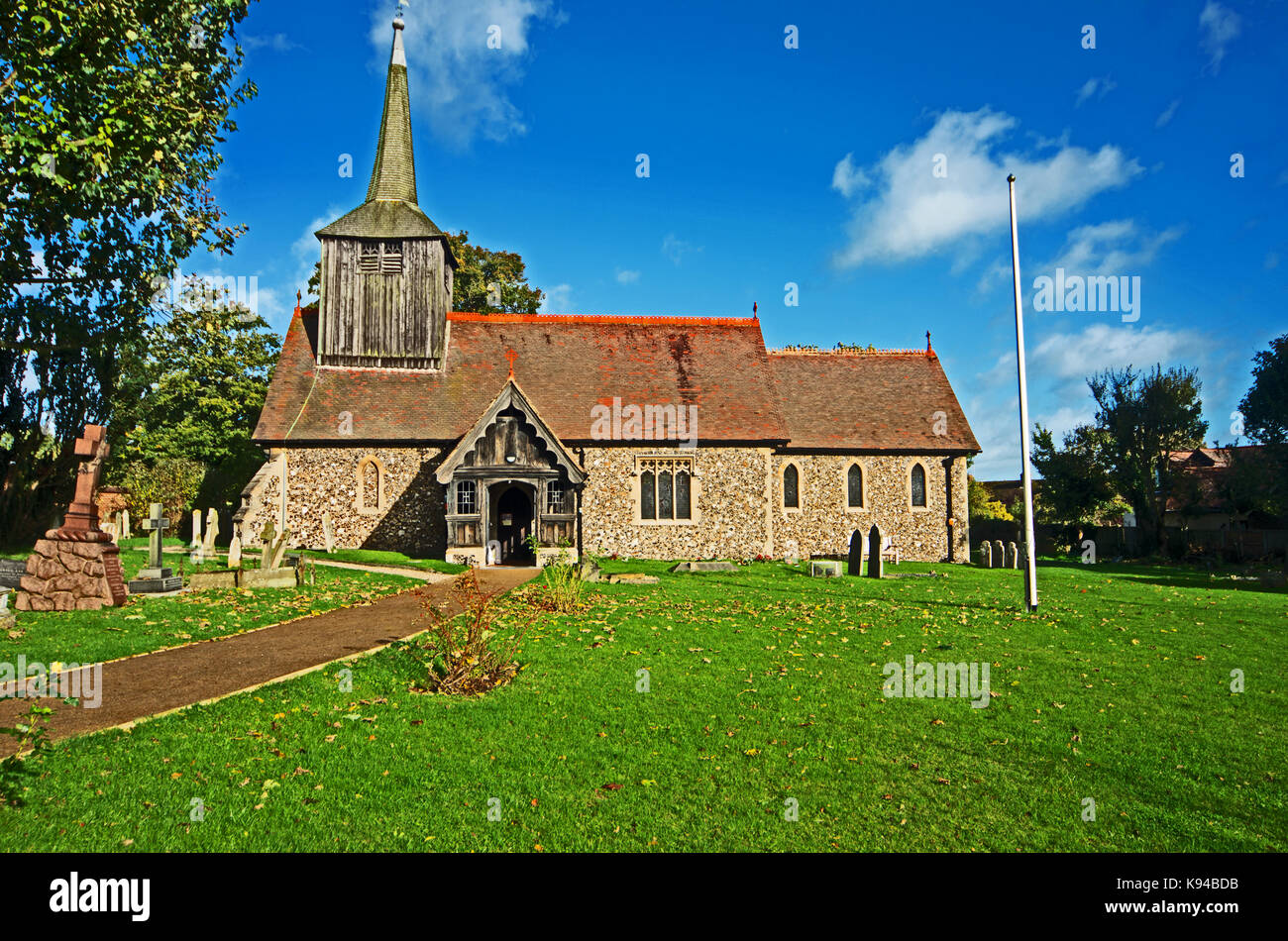 Doddinghurst All Saints Church with Wood Spire, Essex, England Stock ...