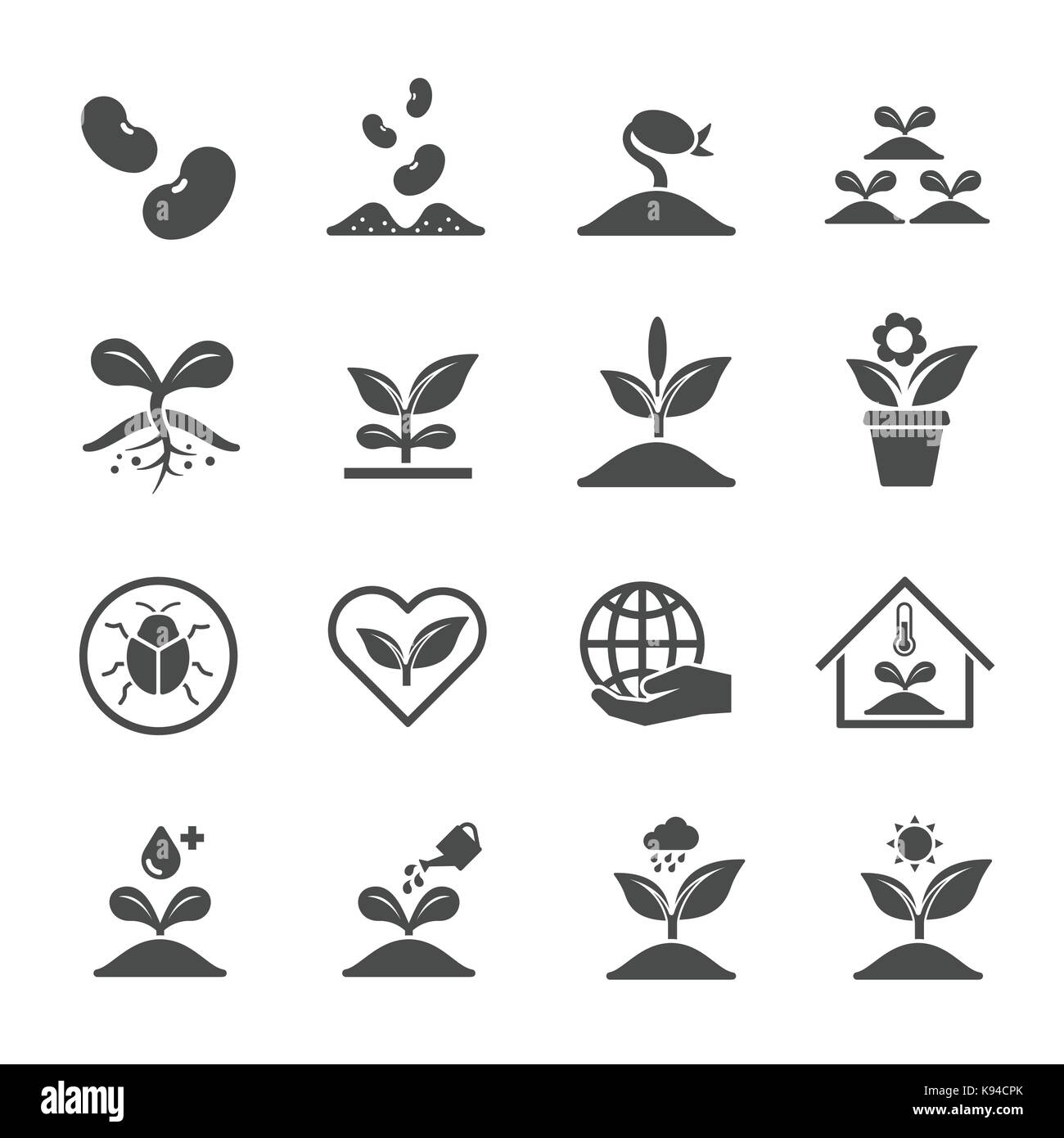 Sprout black flat icon Stock Vector Images - Alamy